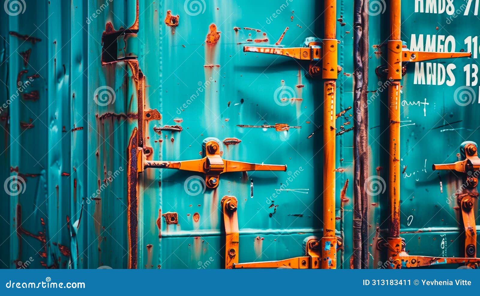 Textured Surface of a Weathered Shipping Container. Generative Ai Stock ...