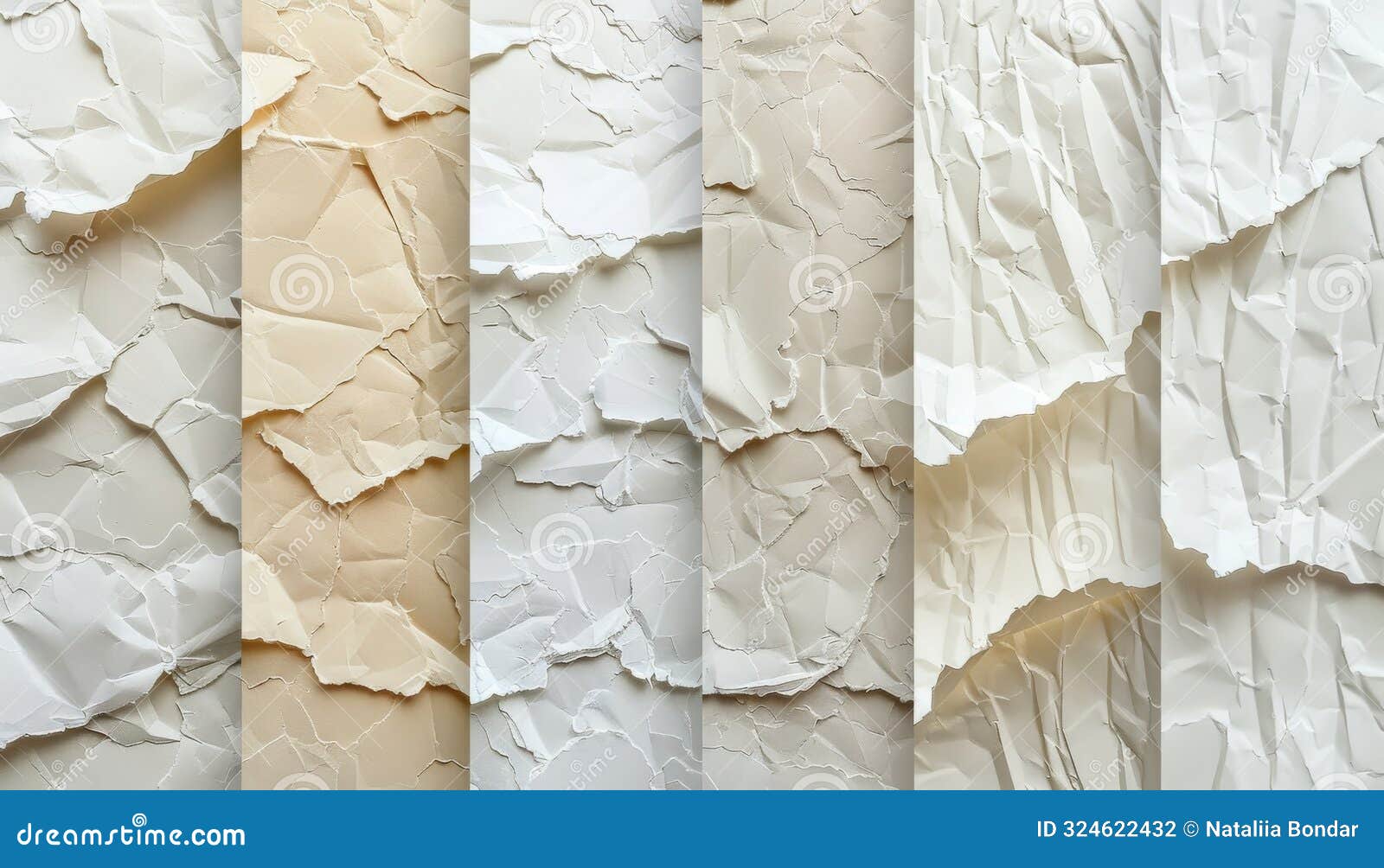 Textured Torn Sheet. Ripped Lined Paper Strips Collection Stock Photo ...