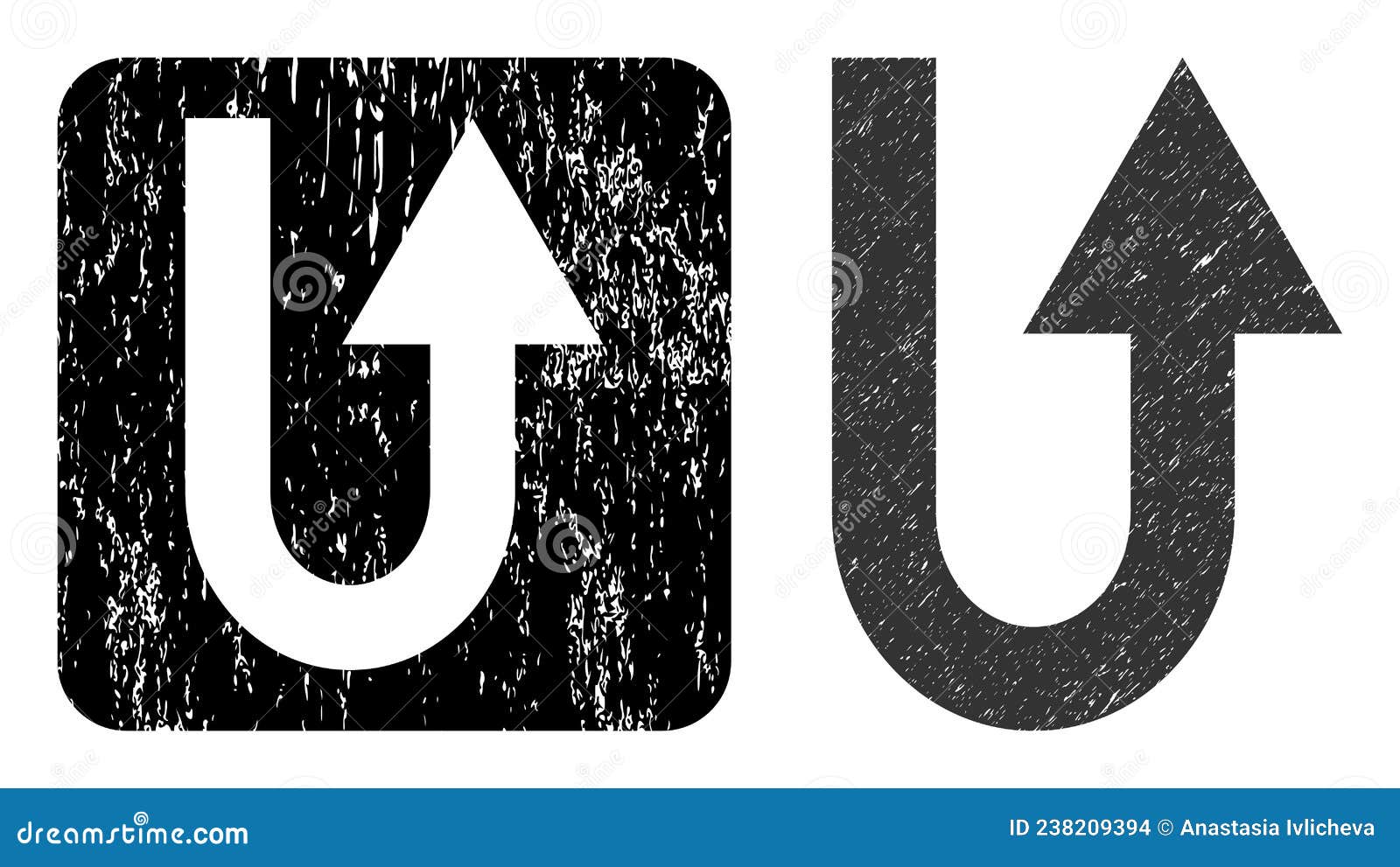 Textured Turn Forward Stencil Stamp Stock Vector - Illustration of turn ...