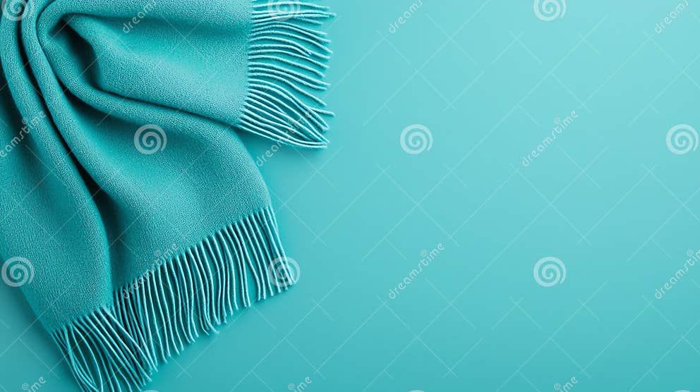 Textured Turquoise Blanket on a Solid Background Perfect for Cozy ...