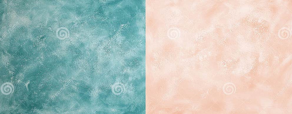 Textured Turquoise and Peach Background Creating a Split Two-color ...