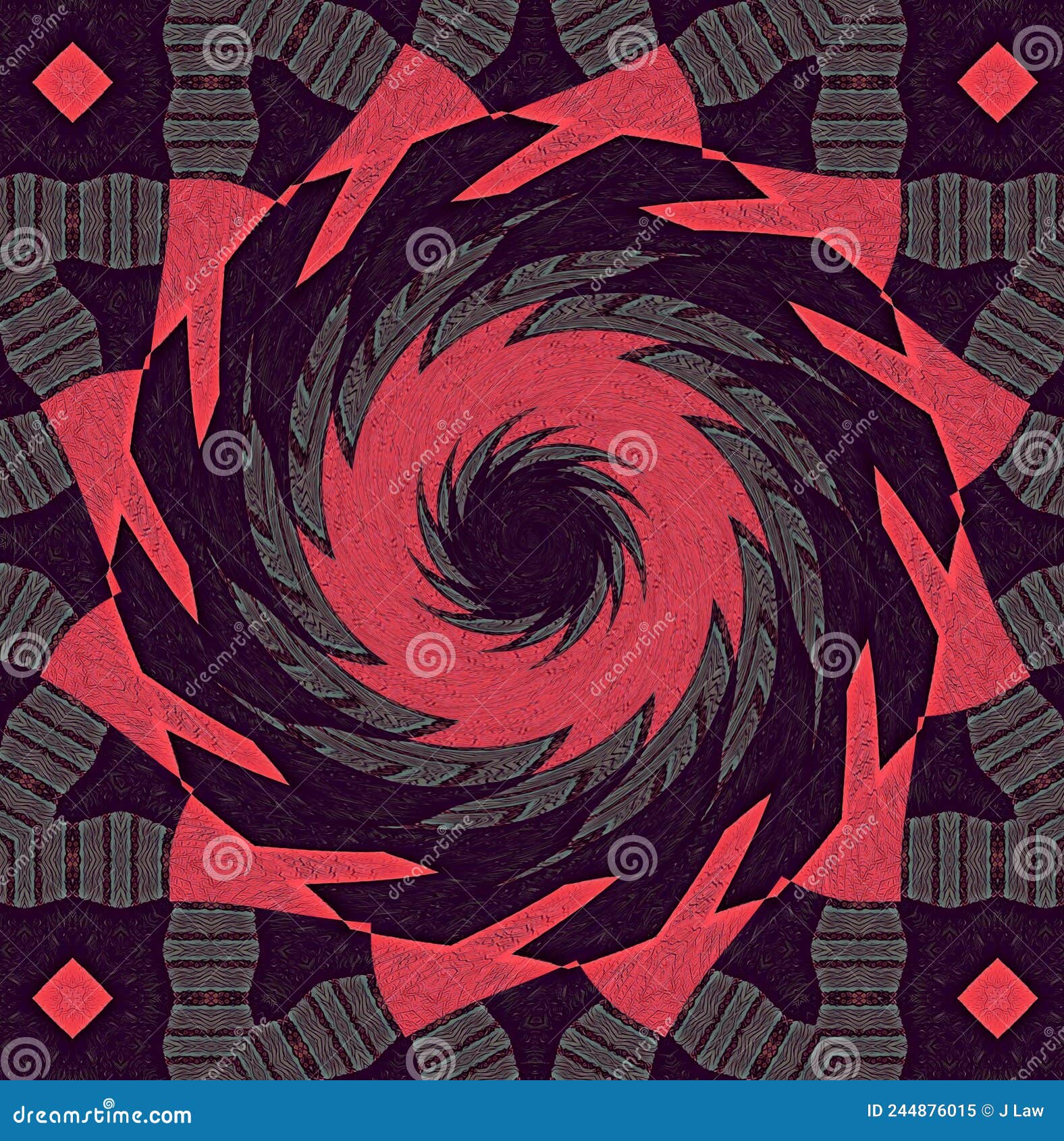 Textured Twist in Red and Dull Grey Arrows Stock Illustration ...