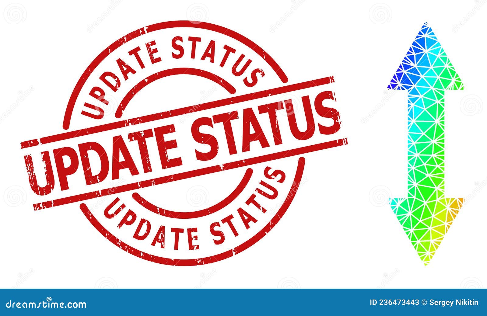 Textured Update Status Stamp Print and Triangle Filled Spectral Colored ...