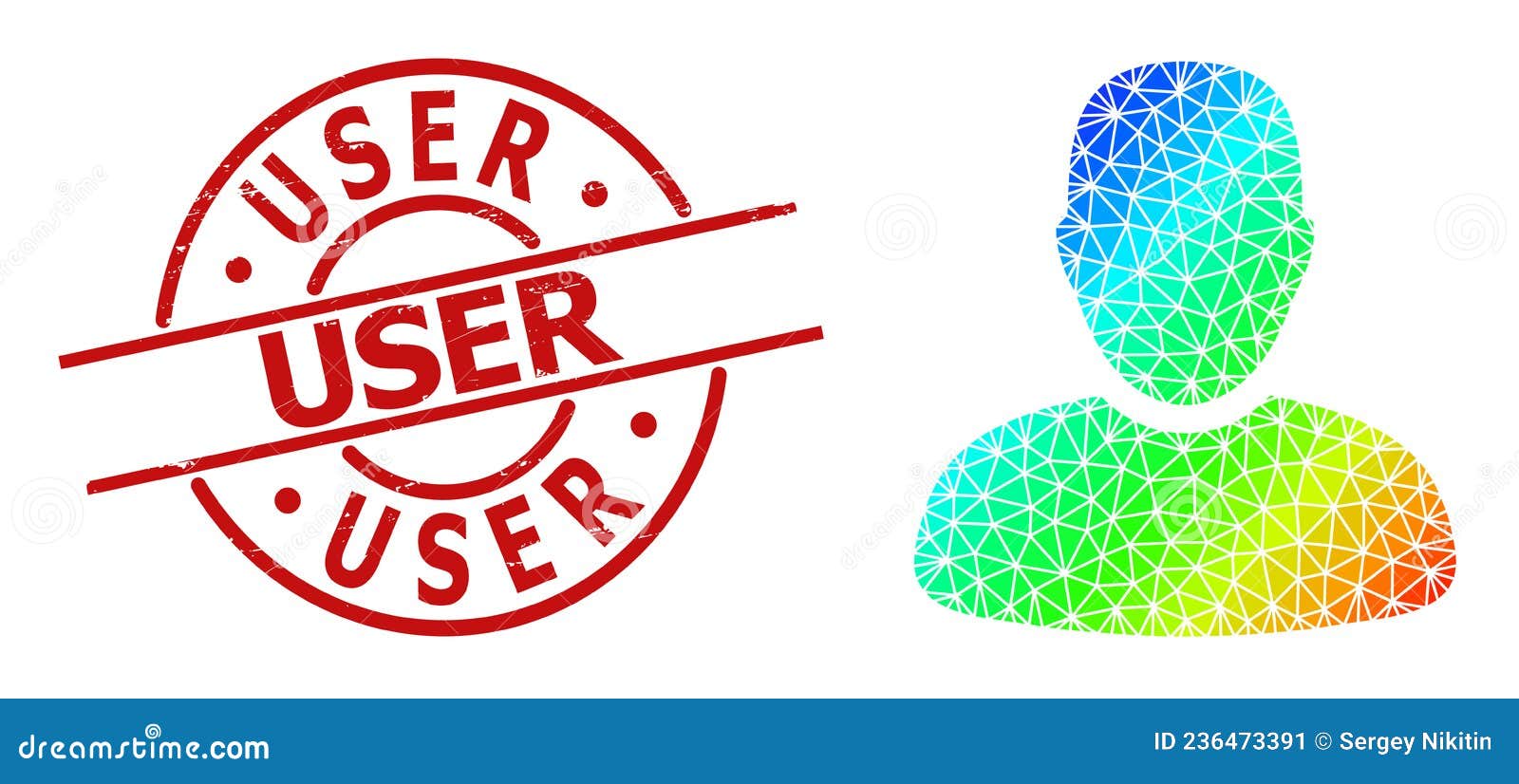 Textured User Watermark and Lowpoly Rainbow User Icon with Gradient ...