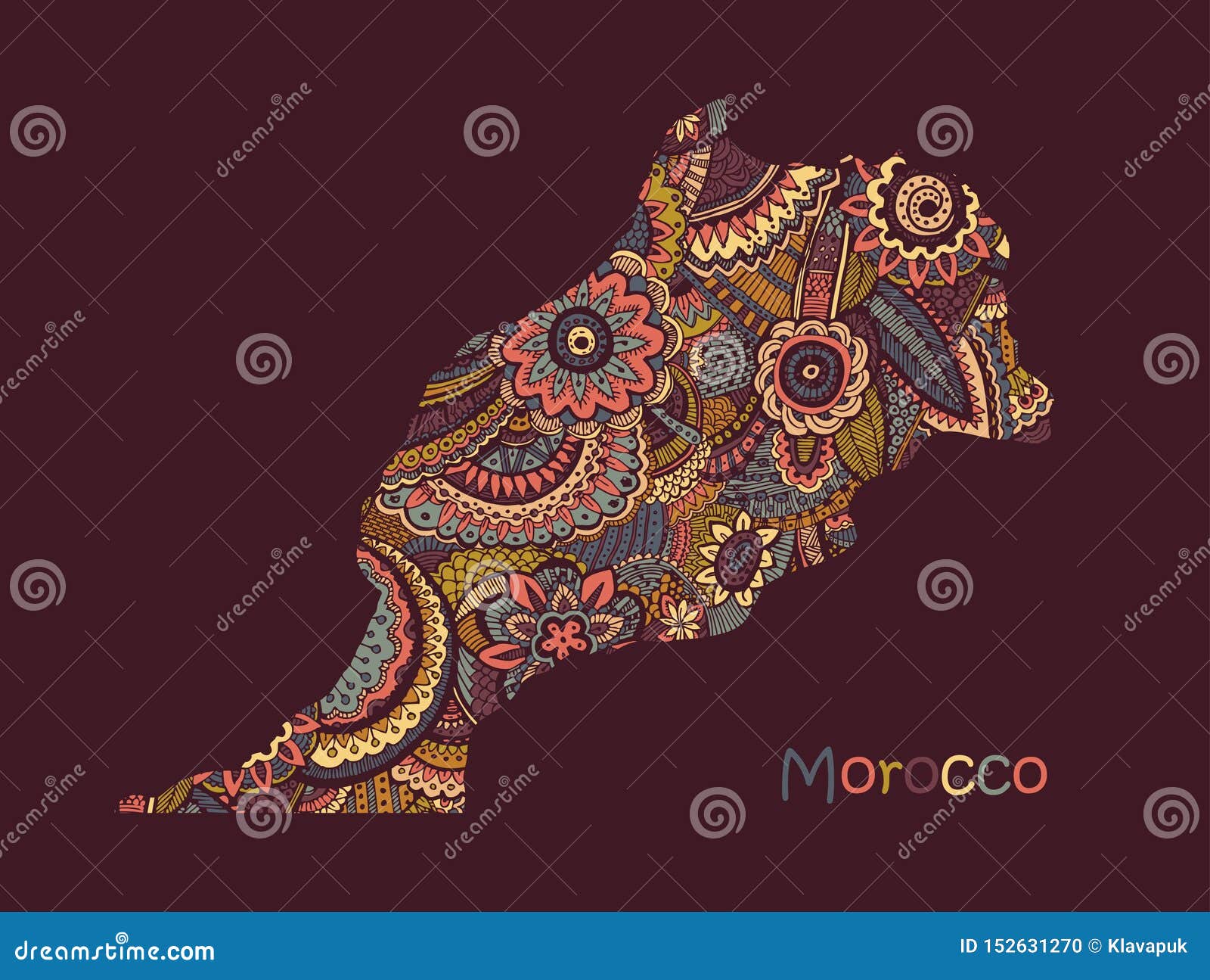 Map Of Morocco With Hand Drawn Sketch Pen Map Inside. Vector ...