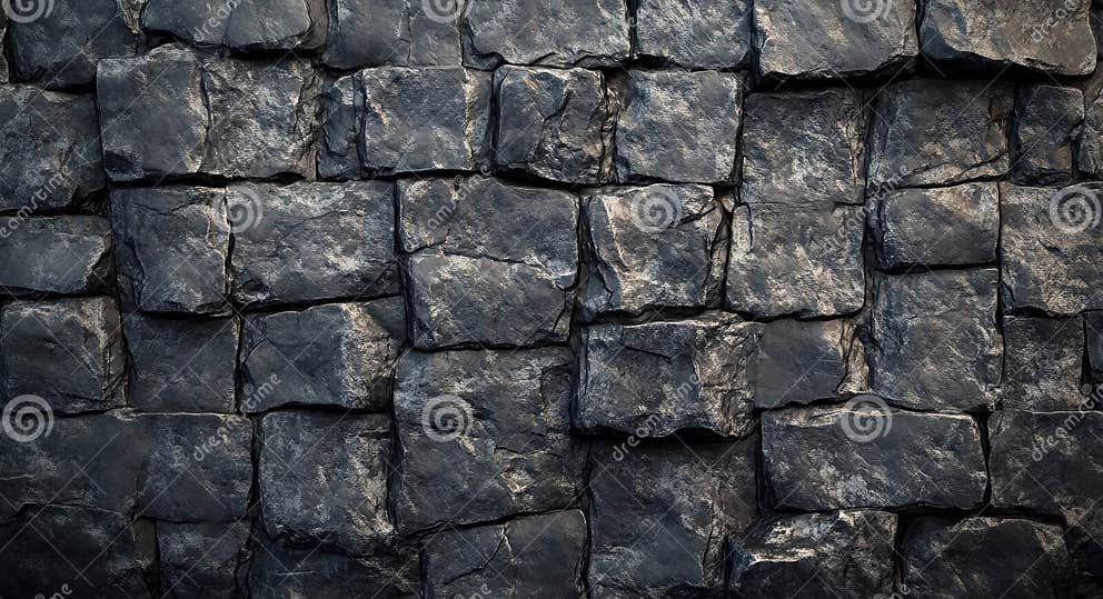 A Textured Wall of Dark Stones in a Rustic Pattern Conveys Strength and ...