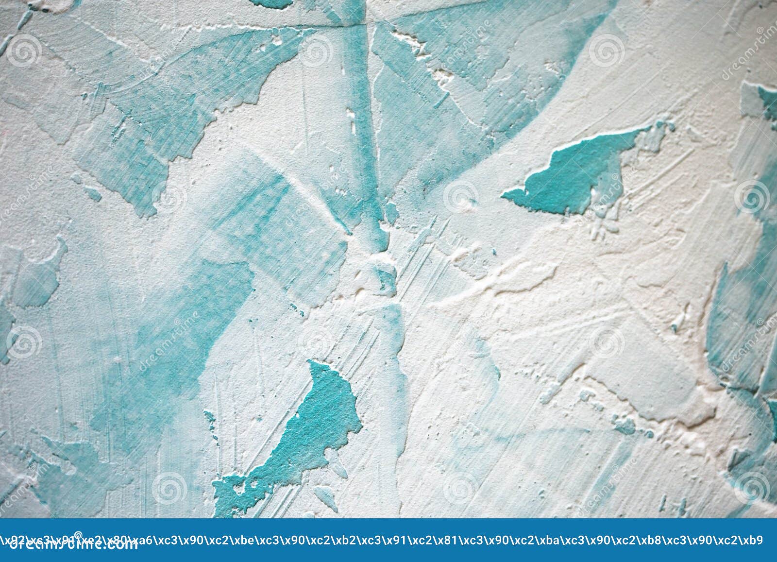 Textured Wall of Decorative Plaster Blue Tint. Stock Photo - Image of ...