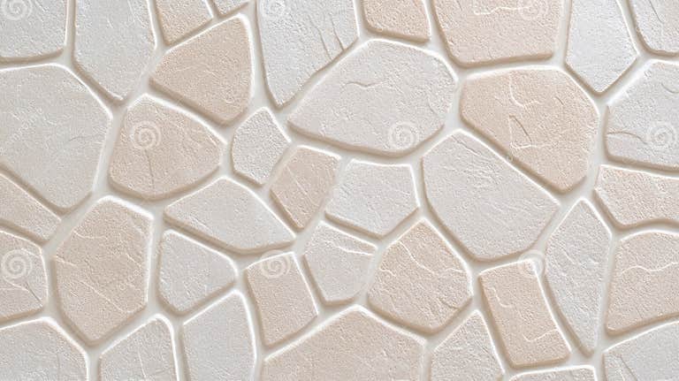 Textured Wall Featuring Smooth Lightcolored Stones Creating an Elegant ...