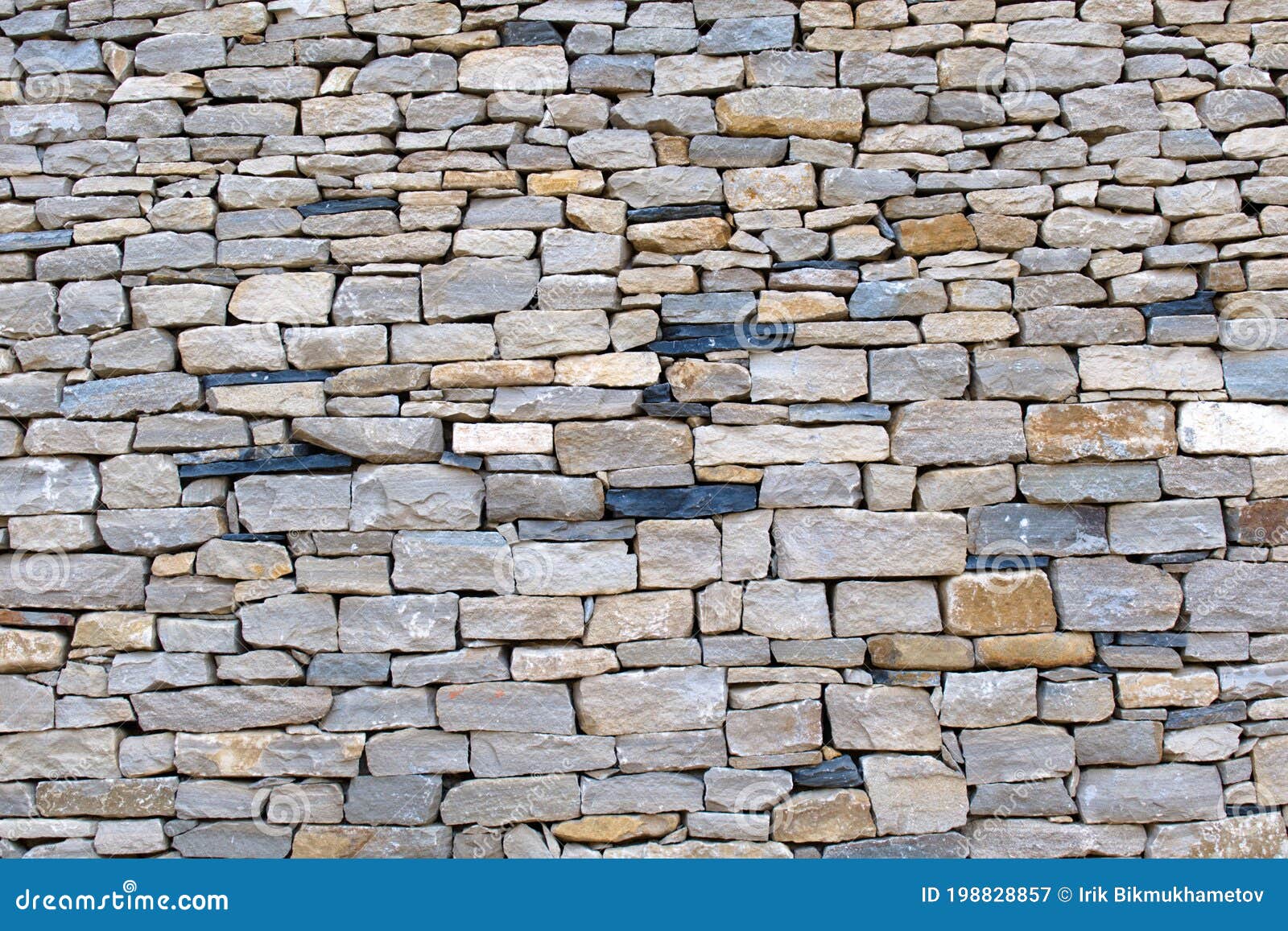 Textured Wall of Flat Cobblestone Stock Image - Image of architecture ...