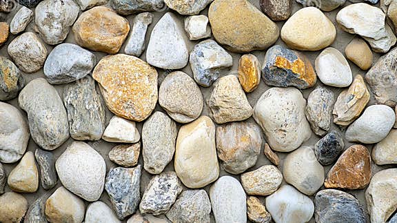 A Textured Wall of Naturally Rounded Stones Stock Illustration ...