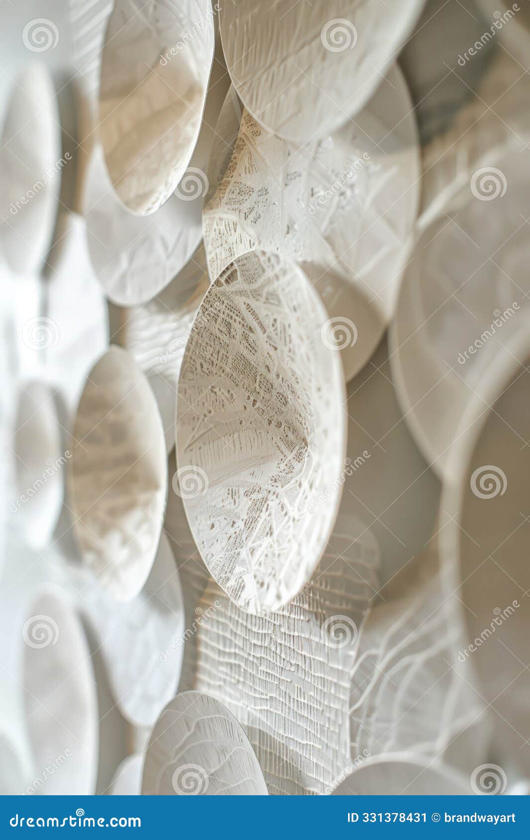 Textured Wall with Repetitive Circular Patterns in Soft Neutral Tones ...