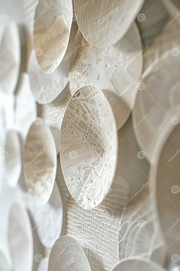 Textured Wall with Repetitive Circular Patterns in Soft Neutral Tones ...