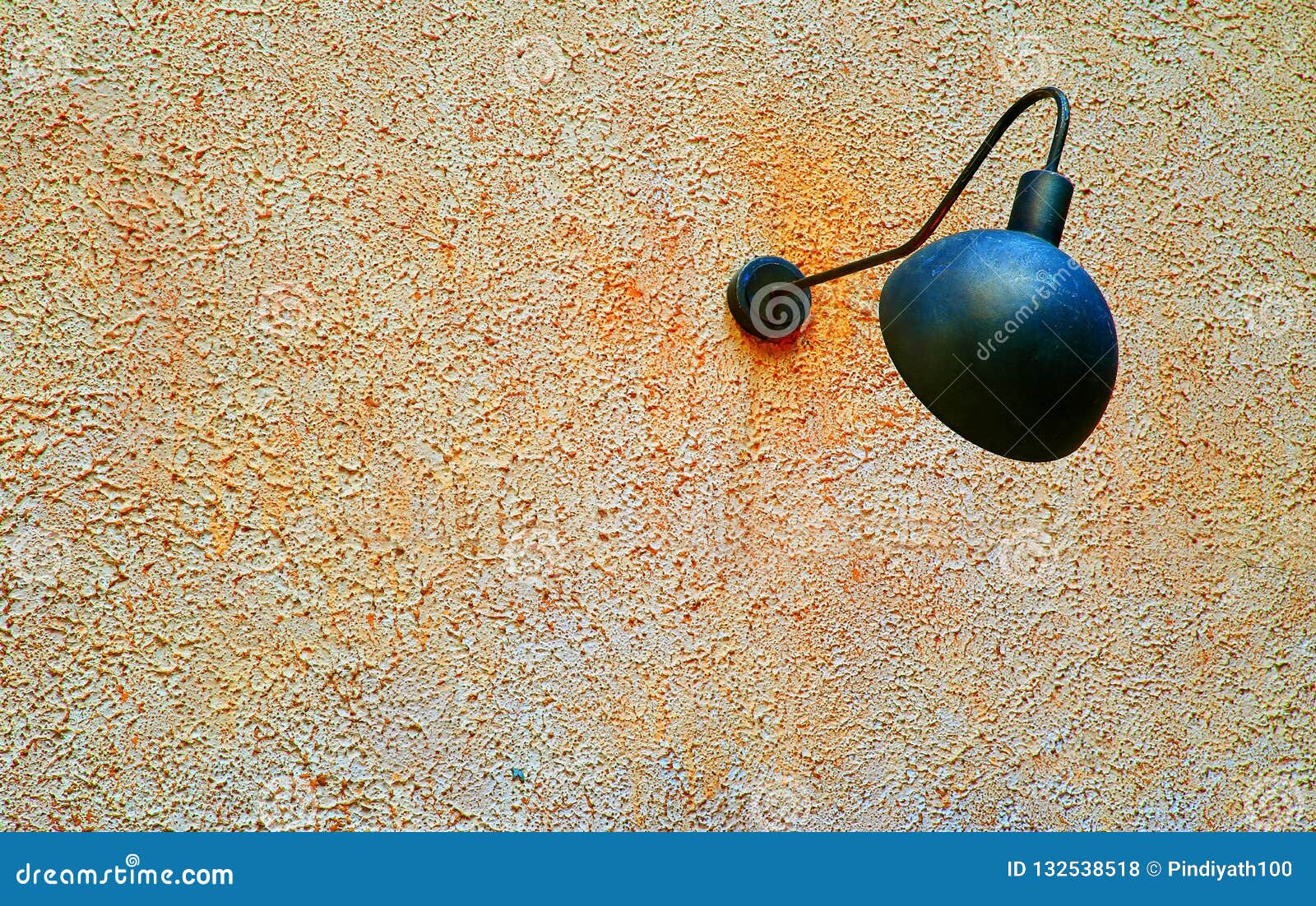 Rusty Designer Lamp on Textured Wall Stock Photo - Image of electric ...