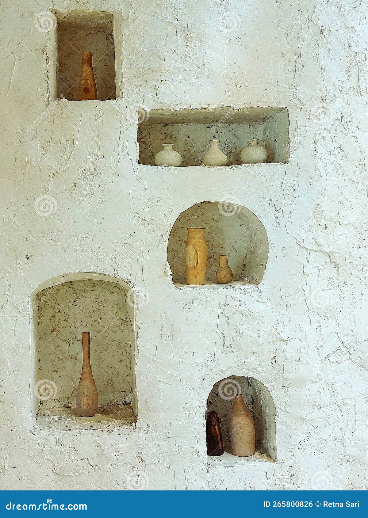 Textured Wall Shelves that Protrude Inward Stock Photo - Image of ...