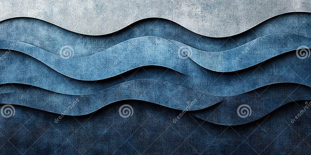 Textured Waves in Varying Shades of Blue Create a Calming Visual Effect ...