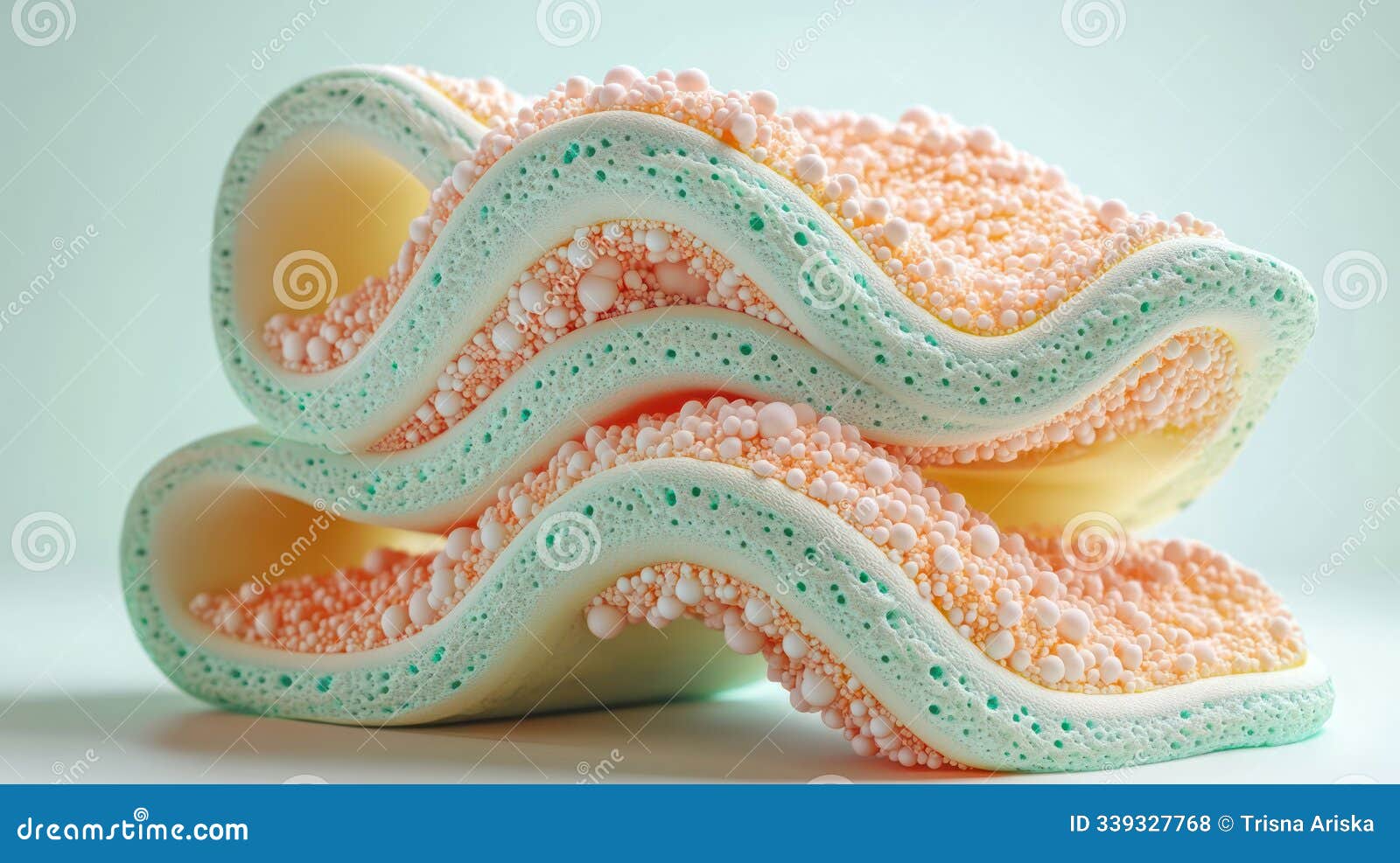 A Textured, Wavy Sponge with a Mix of Colors and Bubbles, Showcasing ...