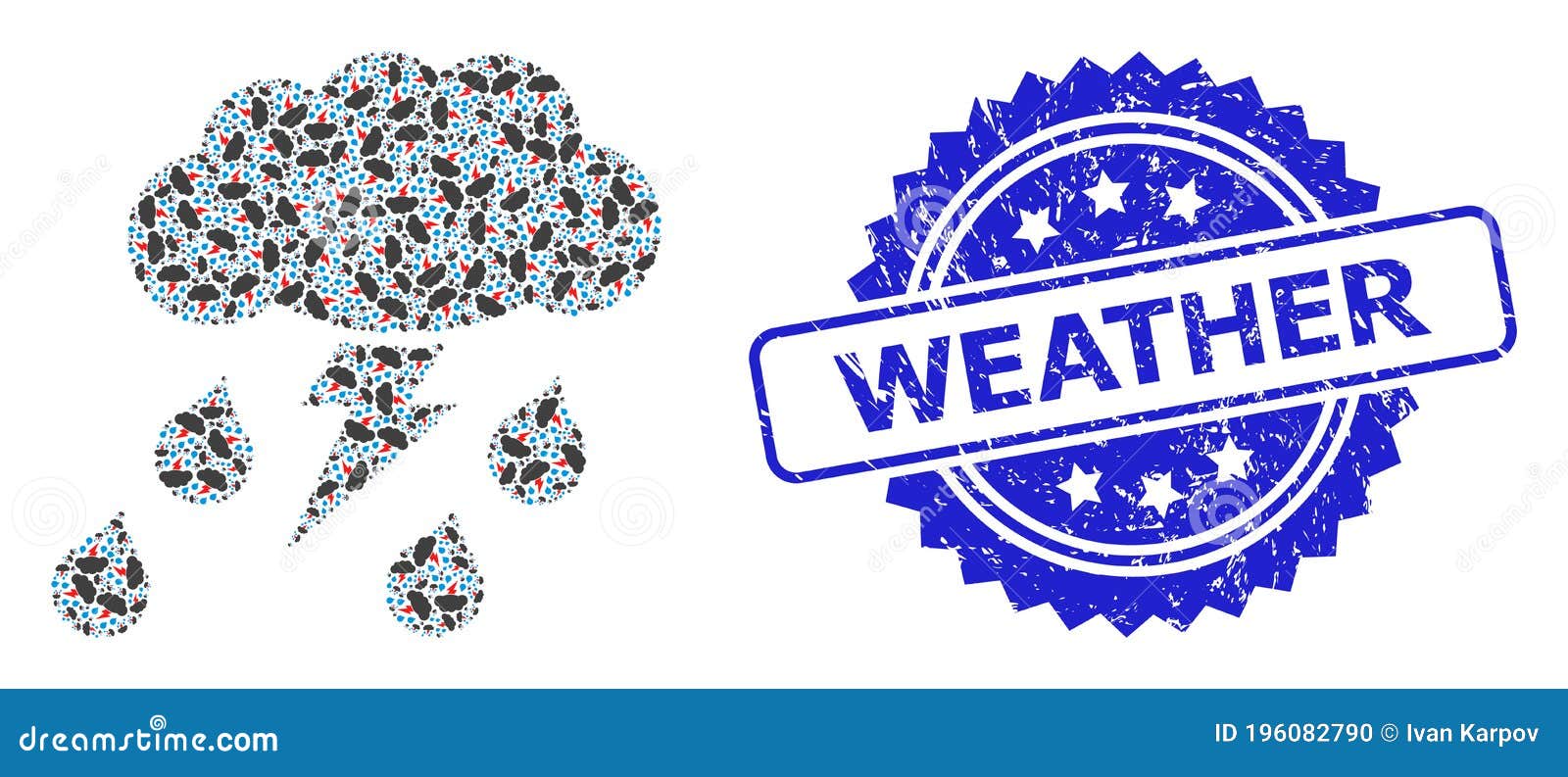 Textured Weather Watermark and Recursive Thunderstorm Icon Mosaic Stock ... Textured Weather Watermark and Recursive Thunderstorm Icon Mosaic Stock ...