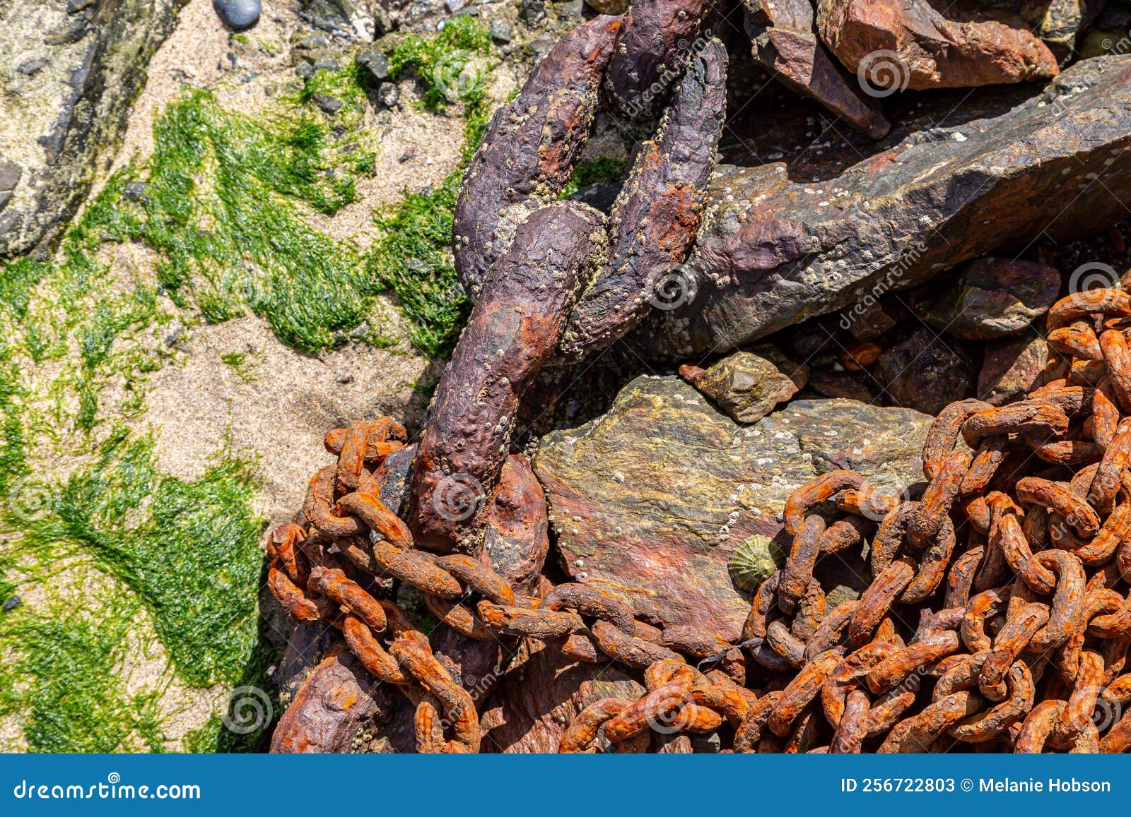 Textured, Weathered Chains on a Beach Stock Image - Image of europe ...