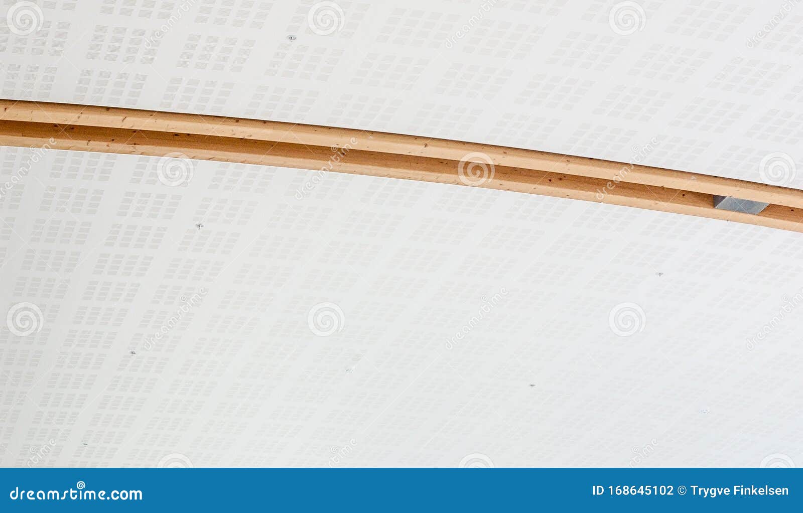 Textured, White Ceiling Tiles and Wood Beam Stock Photo - Image of ...