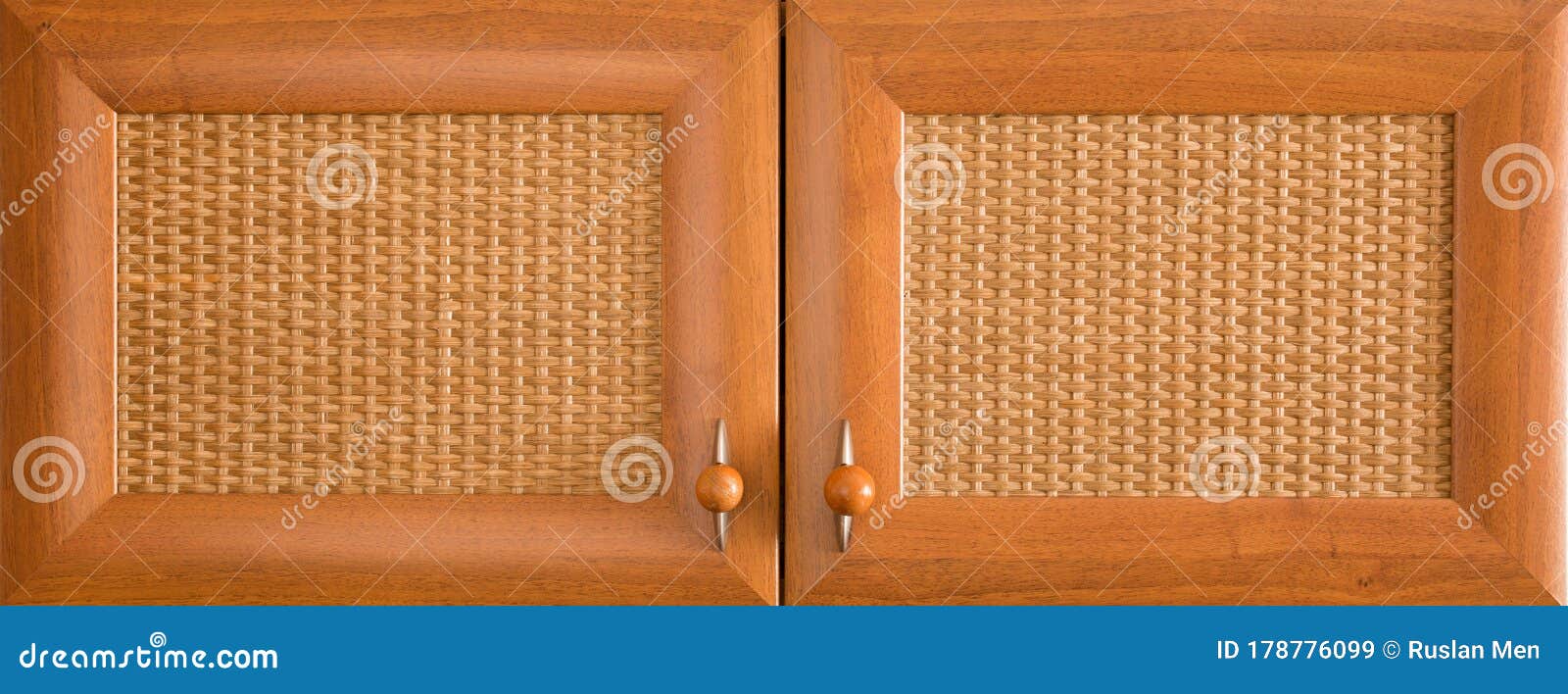 Textured Wicker Cane Net in a Wooden Frame Cozy Doors in Warm ...