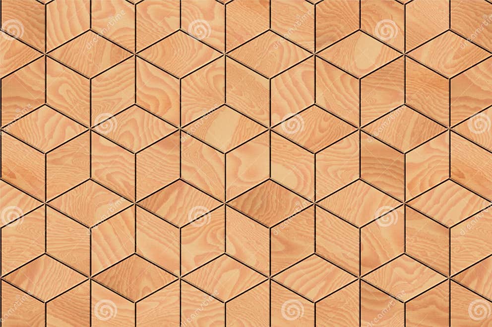 A Textured Wood Cube Design Stock Illustration - Illustration of ...