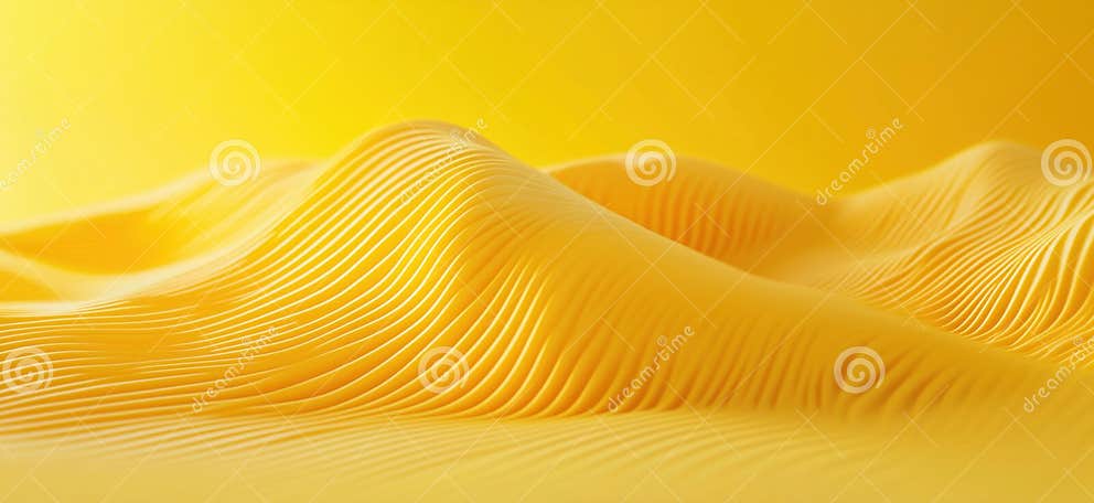 Textured Yellow Landscape with Flowing Waves and Ridges, Creating a ...