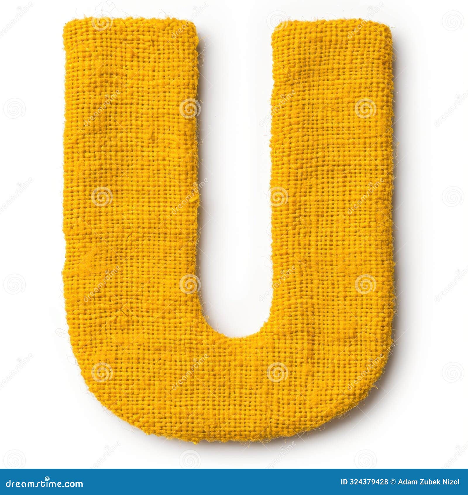 Textured yellow letter u stock illustration. Illustration of geometric ...