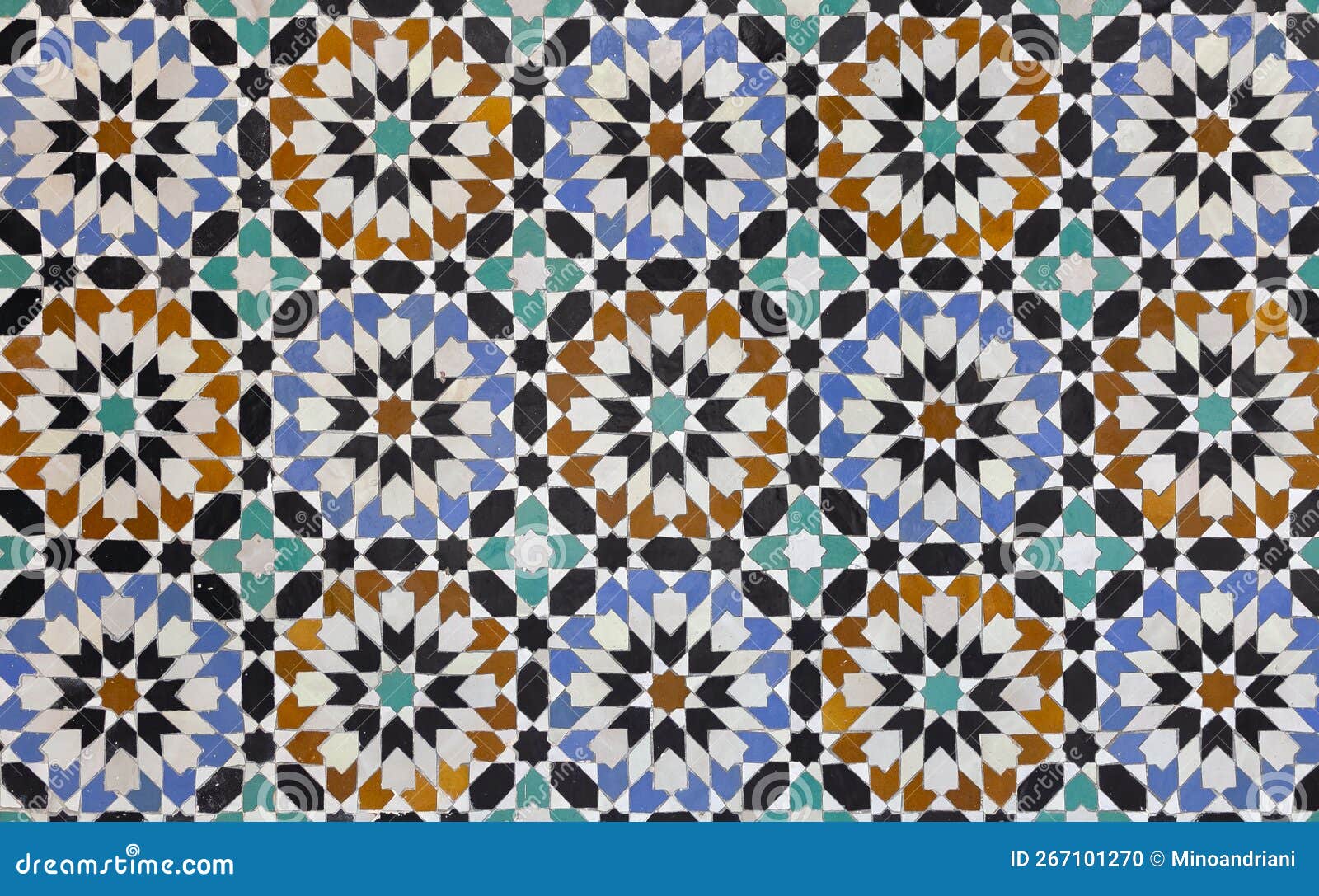 Textures of Ancient Moroccan Ceramic Mosaic with Geometric and Floral ...