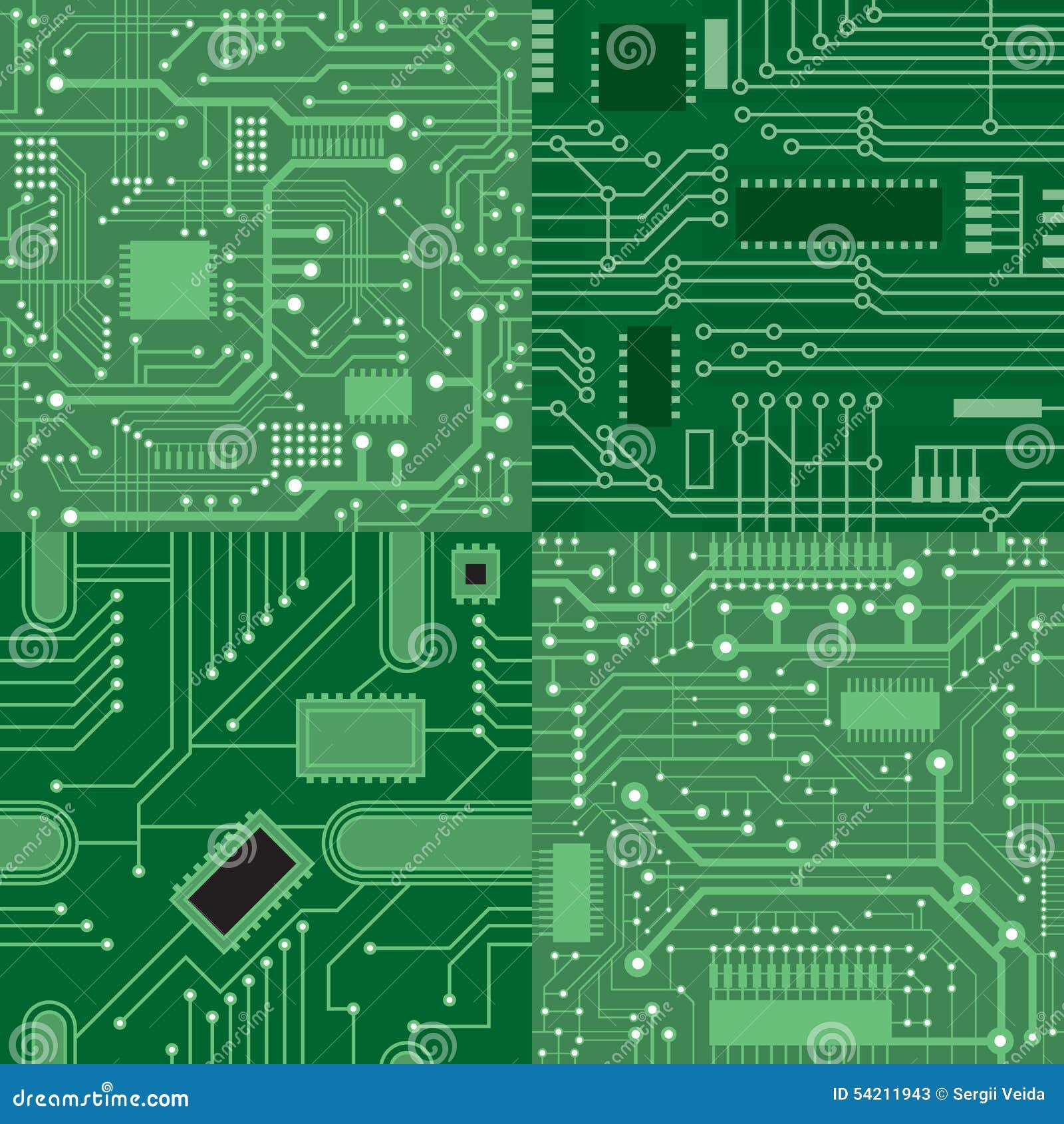 Computer Board For Pc With Chipsets Isolated On White Background ...