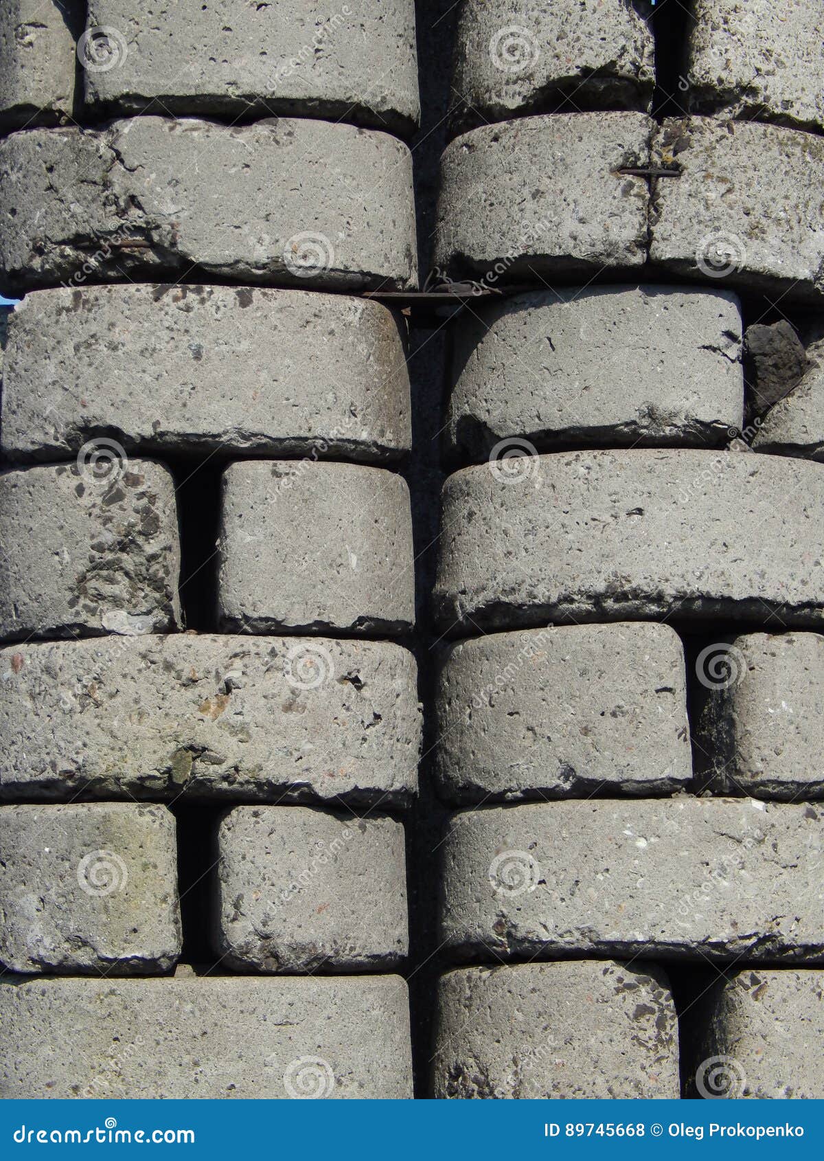 Row Of Facades In Brick Stones With Empty Window Sills Royalty-Free ...