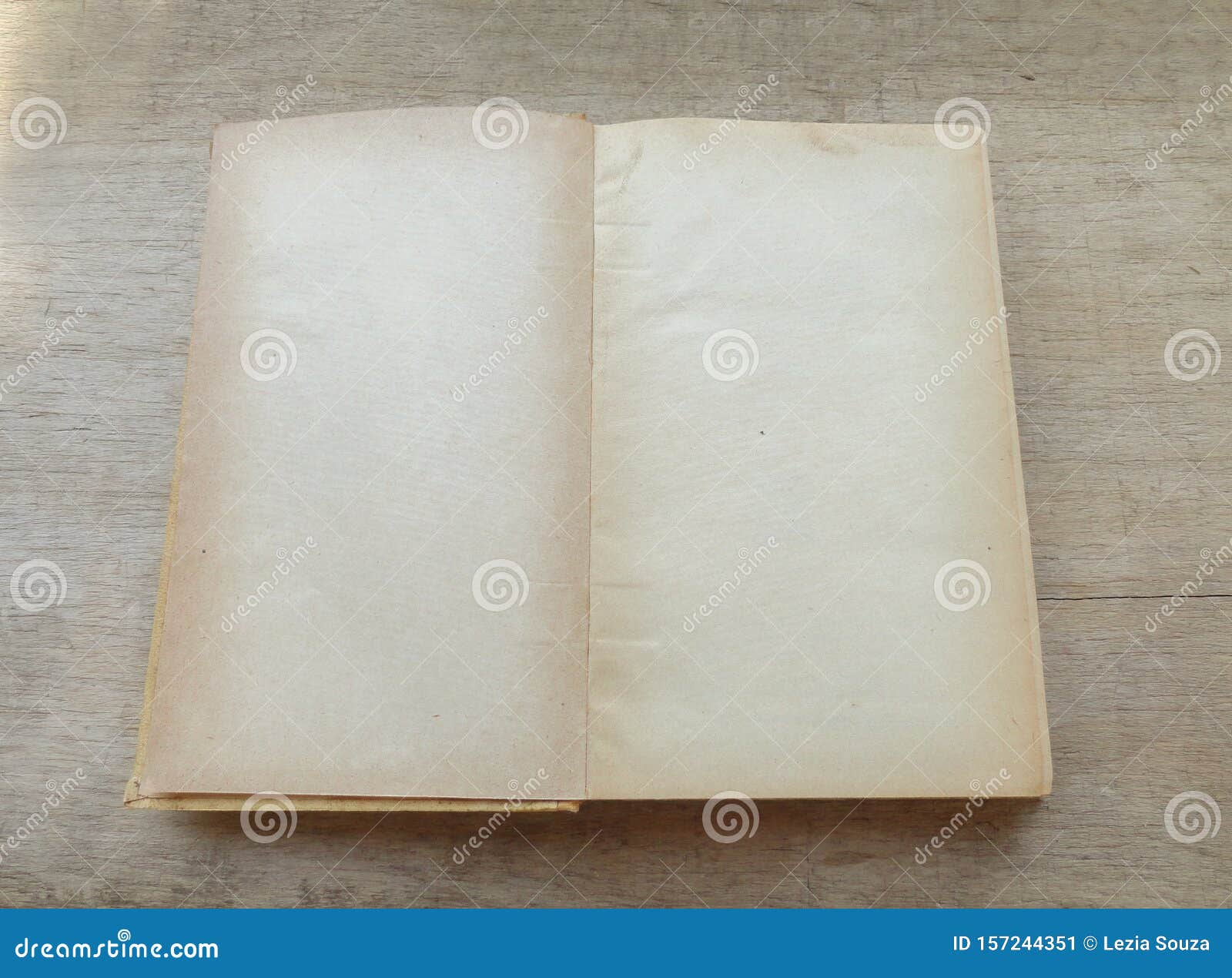 Textures of History: Blank Pages in an Old Book on an Aged Board ...