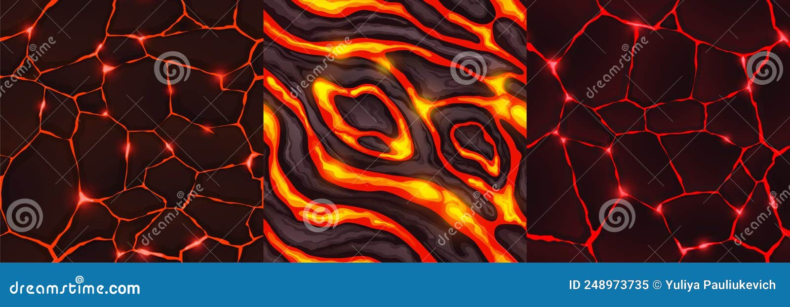 Textures of Liquid Lava Flows and Ground Cracks Stock Vector - Illustration of power, stone ...