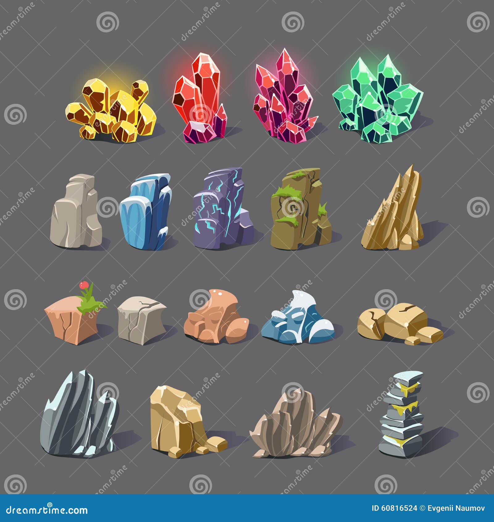 Textures Magiques De Cristal Et De Roche Illustration de Vecteur ...