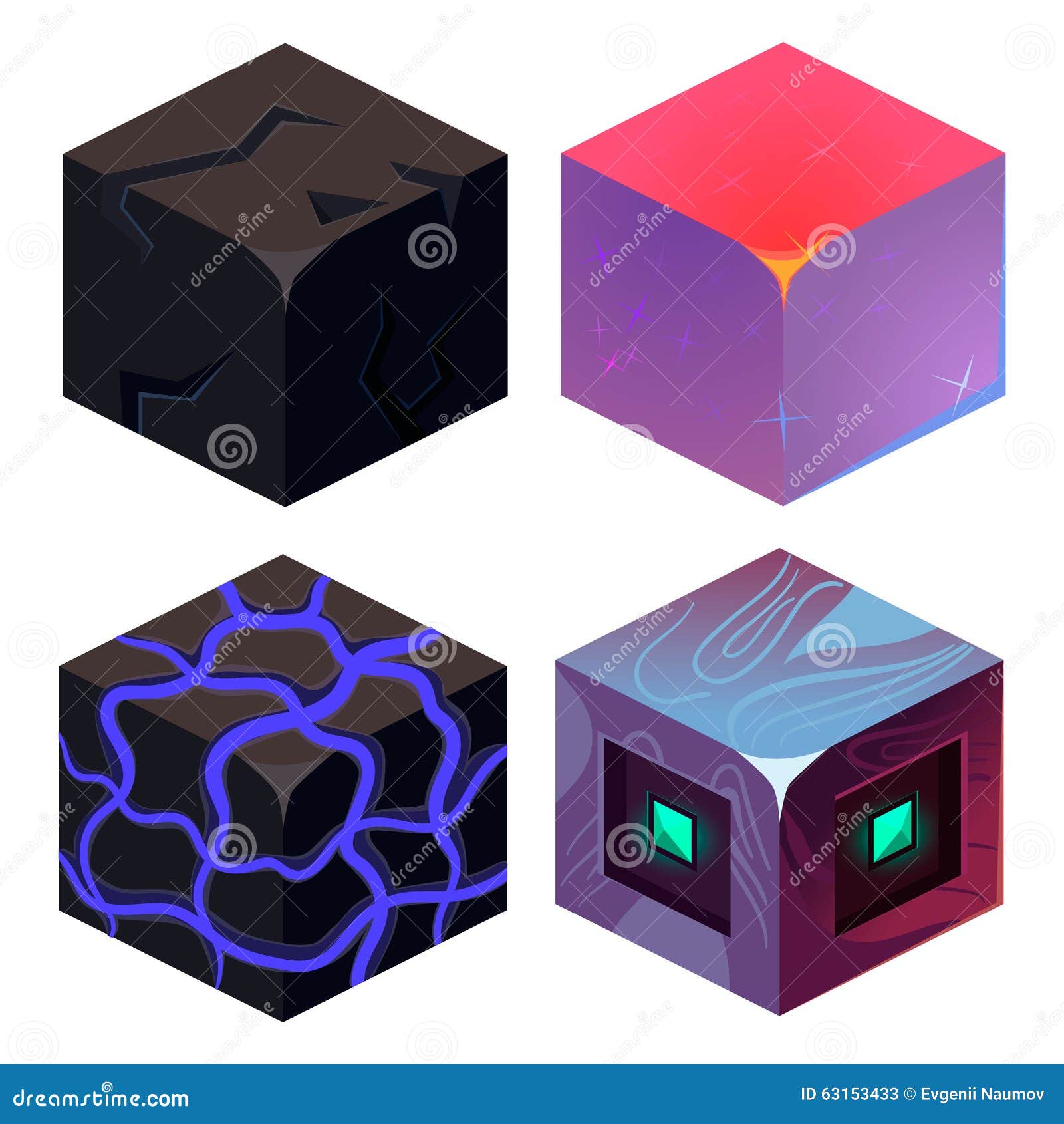 Textures for Platformers Icons Sample Vector Set Stock Vector ...