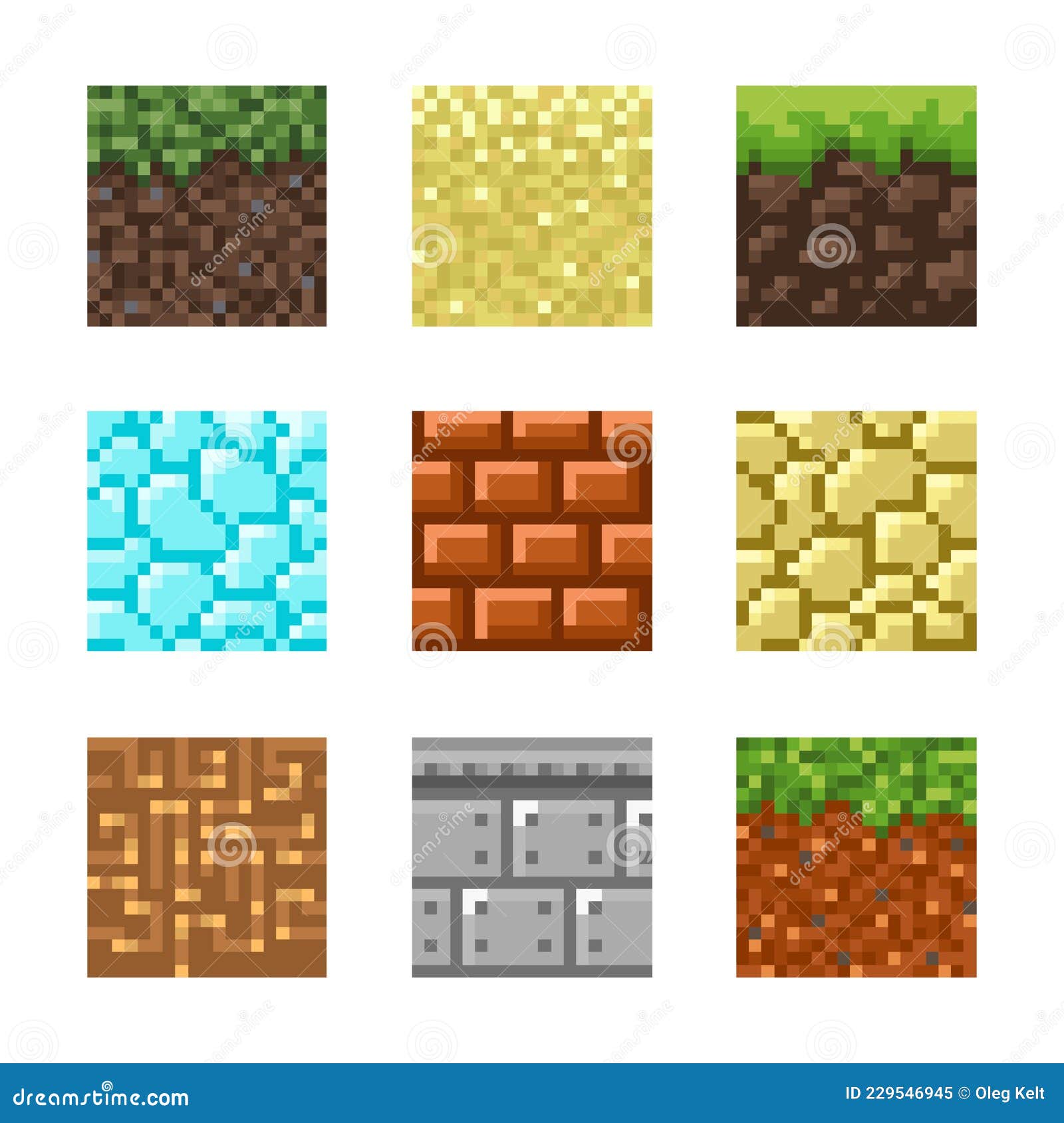 Textures For Platformers Icons Cubical Vector Set | CartoonDealer.com ... Textures For Platformers Icons Cubical Vector Set | CartoonDealer.com ...