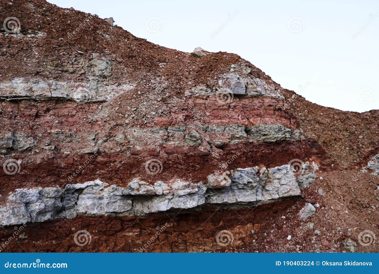 Textures of Various Clay Layers Underground in Clay Quarry after ...