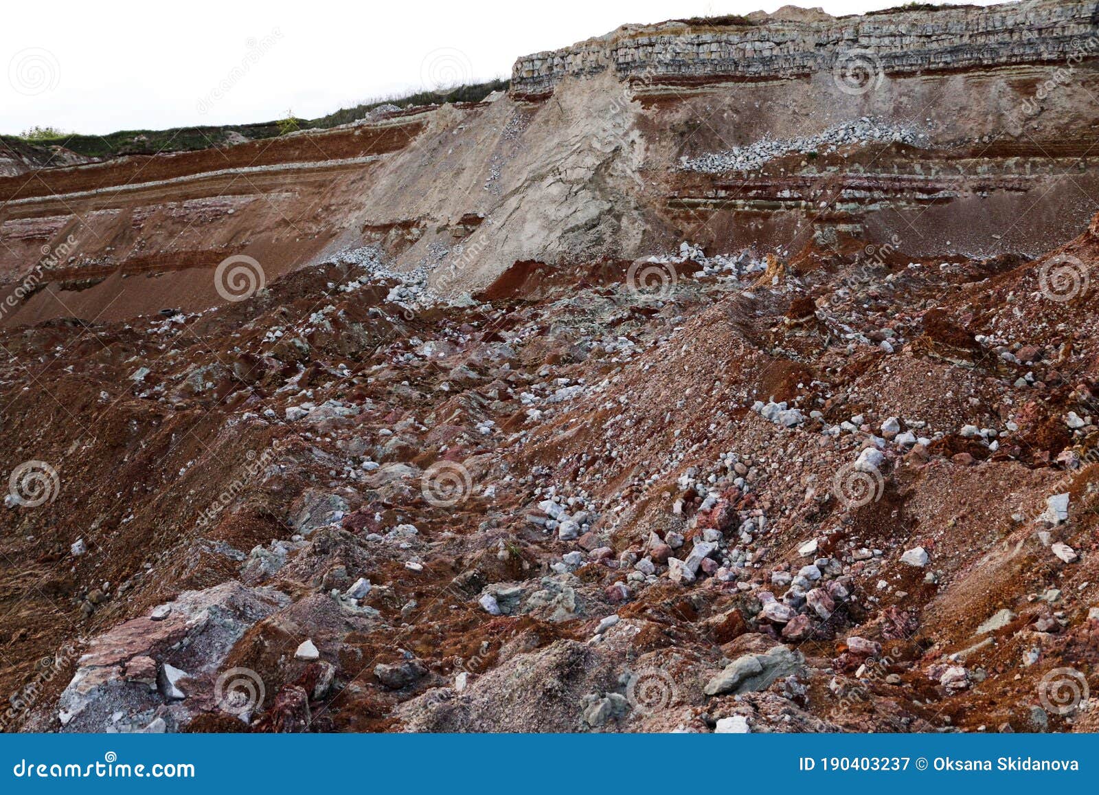 Textures of Various Clay Layers Underground in Clay Quarry after ...