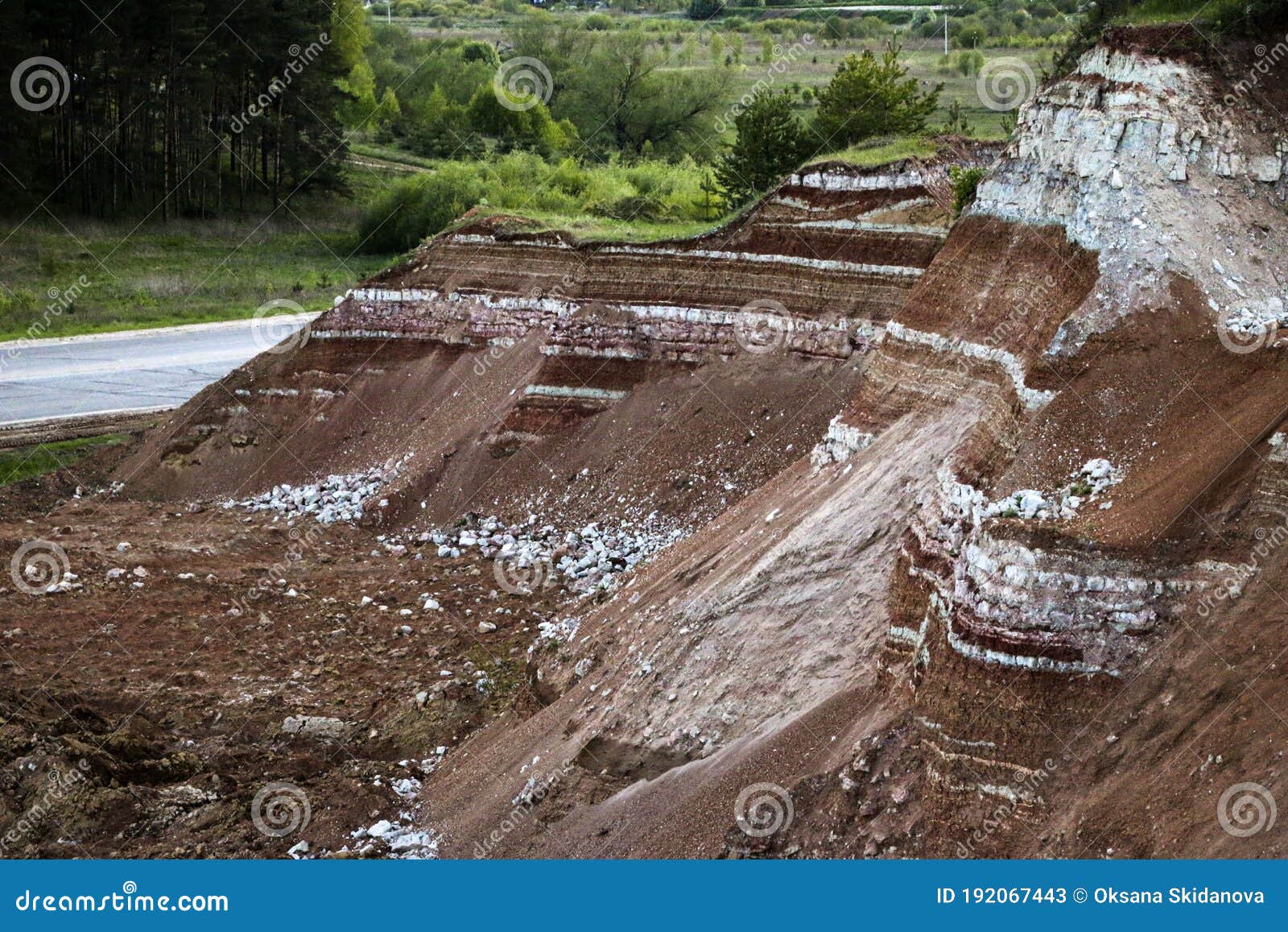 Textures of Various Clay Layers Underground in Clay Quarry after ...