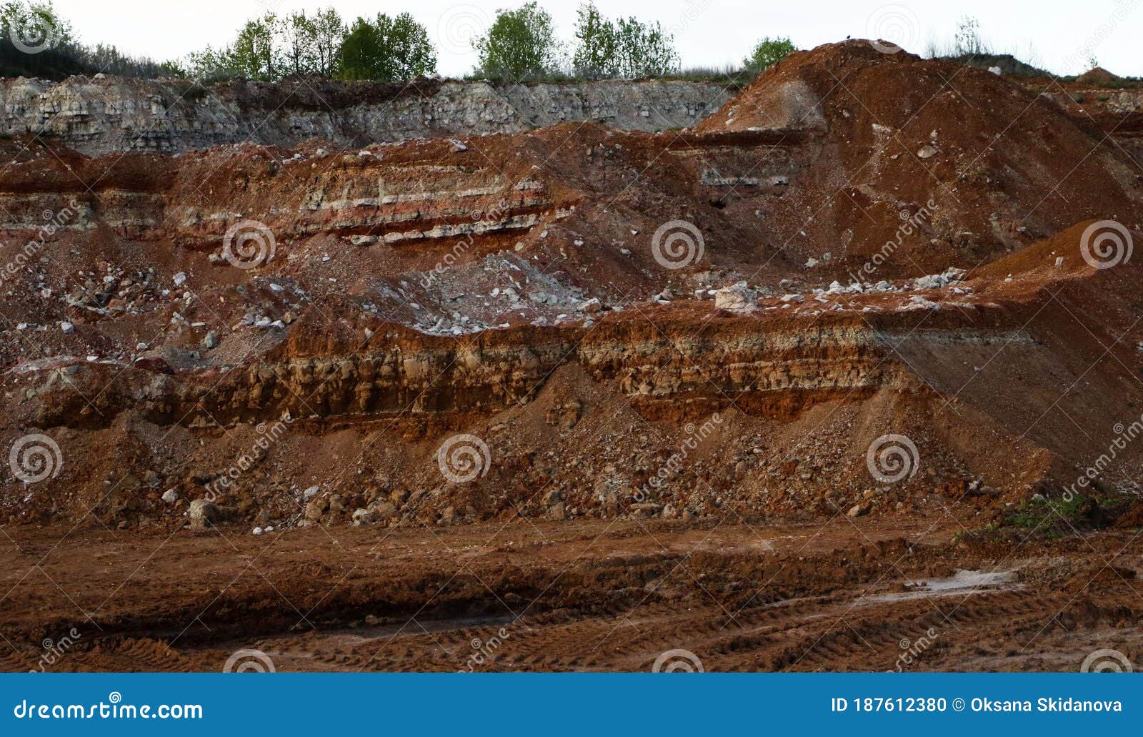 Textures of Various Clay Layers Underground in Clay Quarry after ...