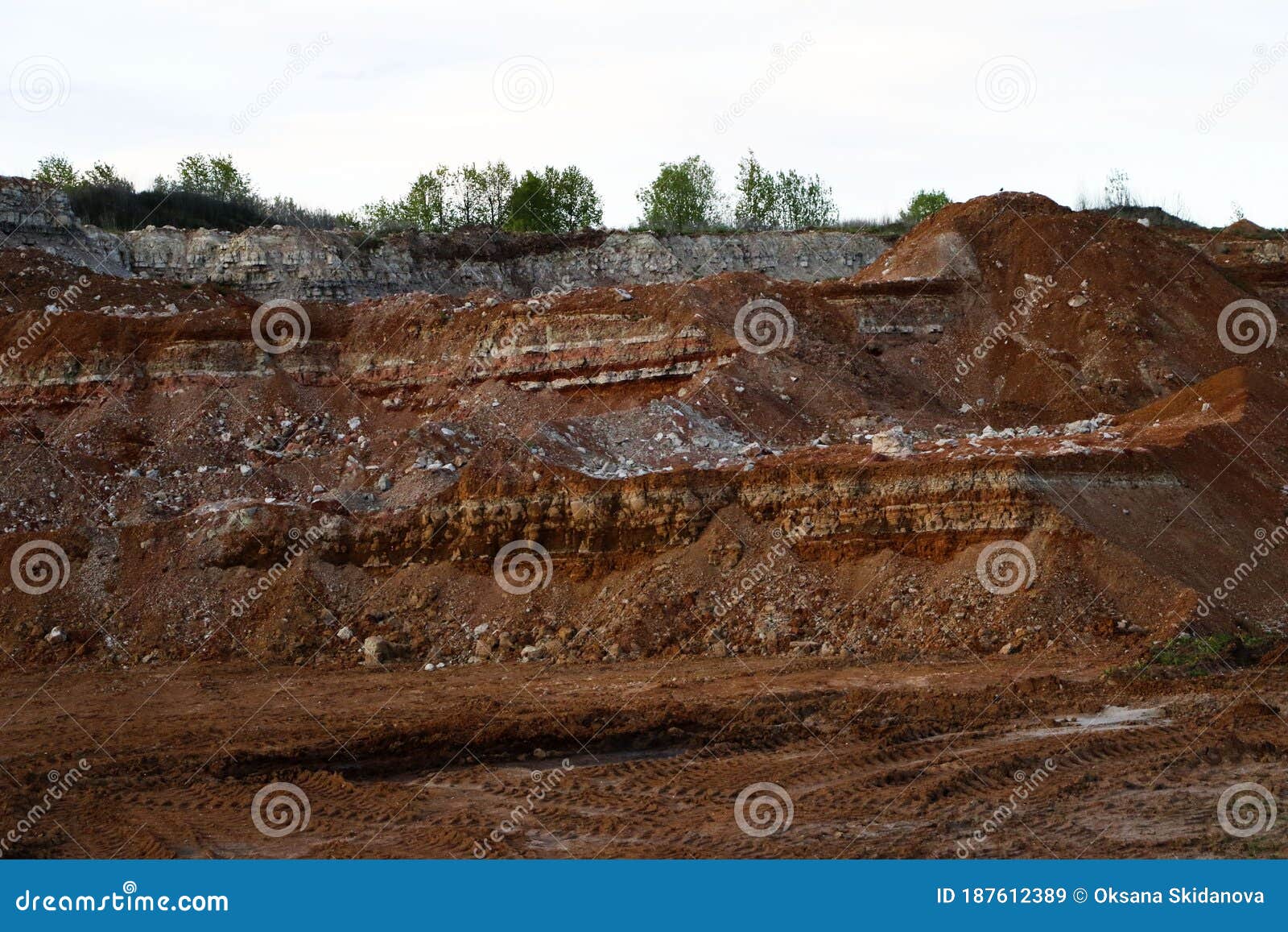 Textures of Various Clay Layers Underground in Clay Quarry after ...