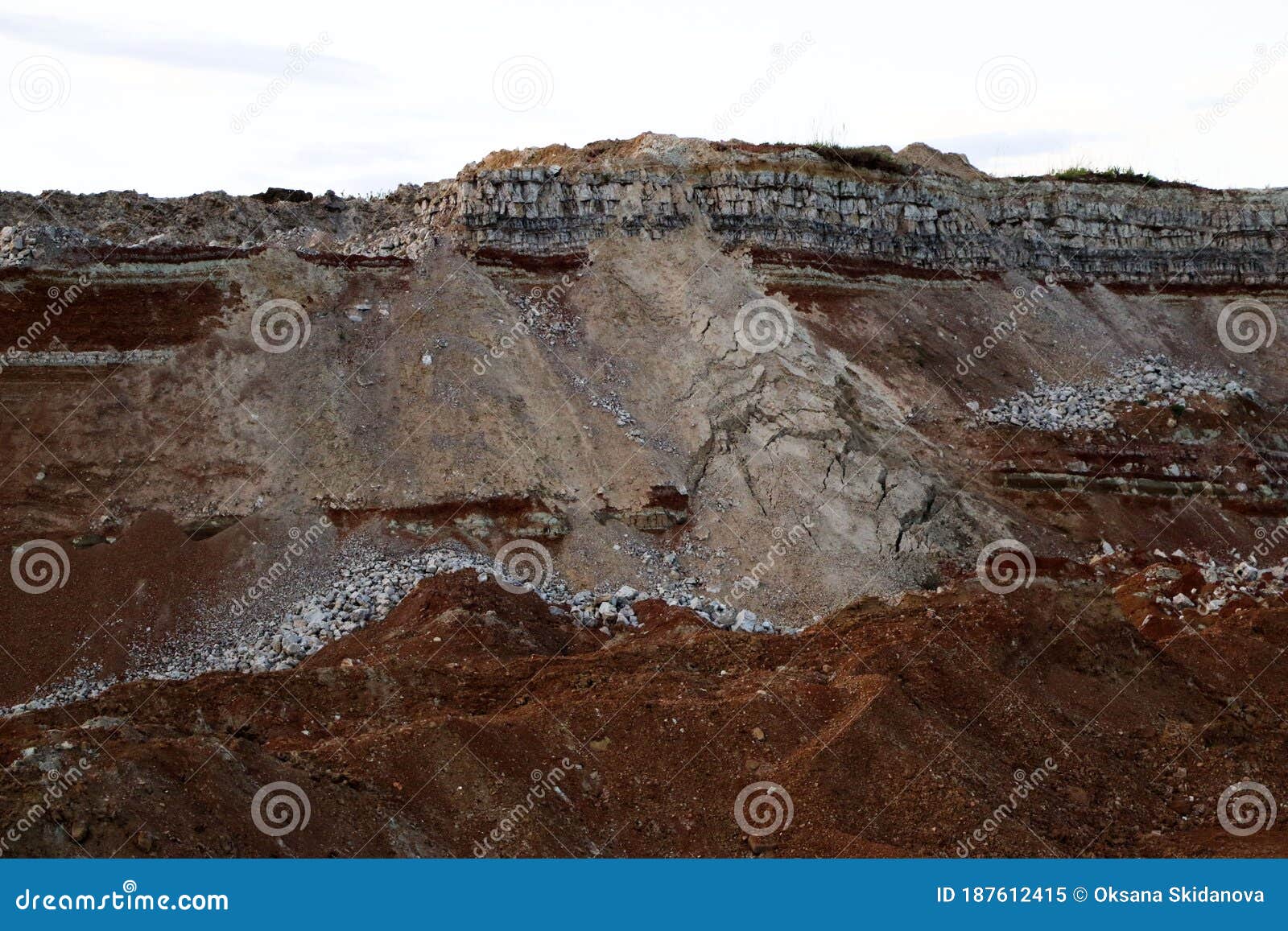 Textures of Various Clay Layers Underground in Clay Quarry after ...