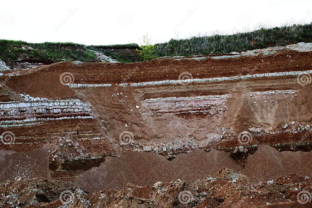 Textures of Various Clay Layers Underground in Clay Quarry after ...