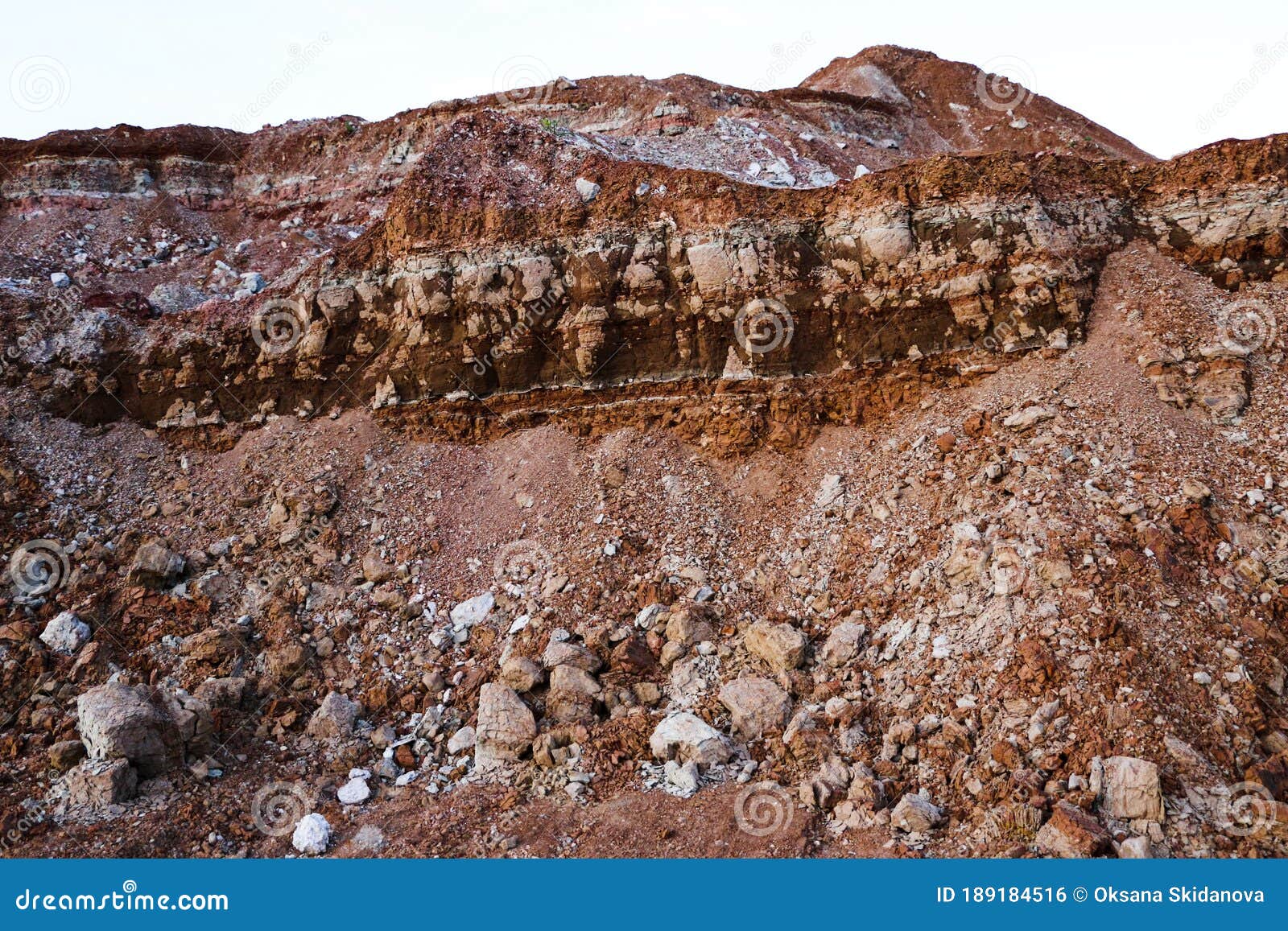Textures of Various Clay Layers Underground in Clay Quarry after ...