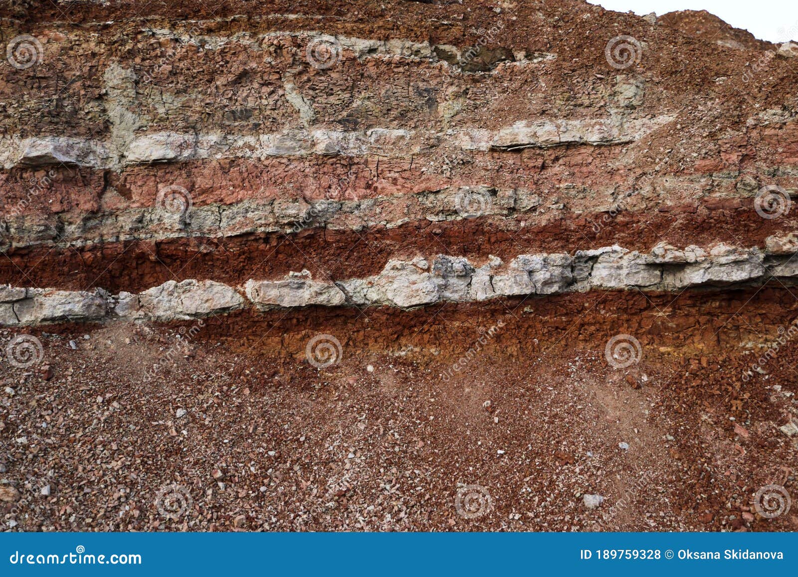 Textures of Various Clay Layers Underground in Clay Quarry after ...