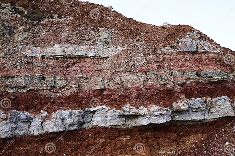 Textures of Various Clay Layers Underground in Clay Quarry after ...