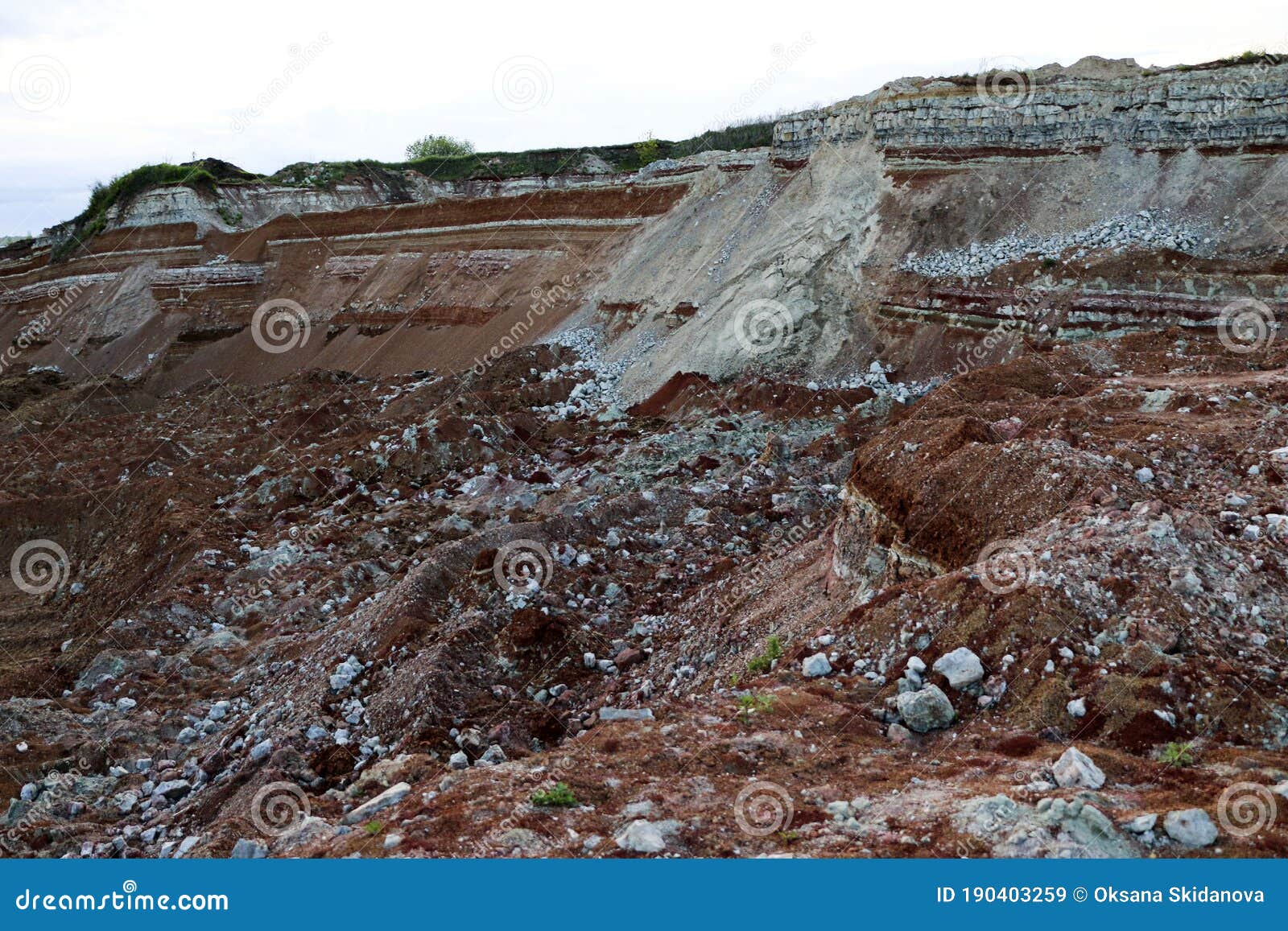 Textures of Various Clay Layers Underground in Clay Quarry after ...