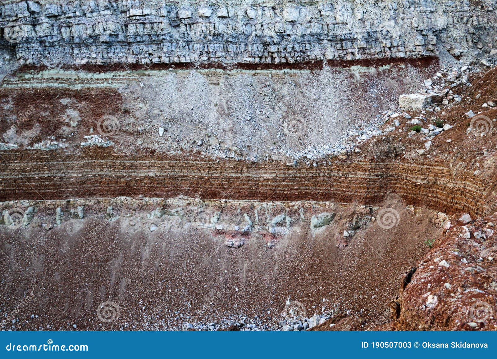 Textures of Various Clay Layers Underground in Clay Quarry after ...