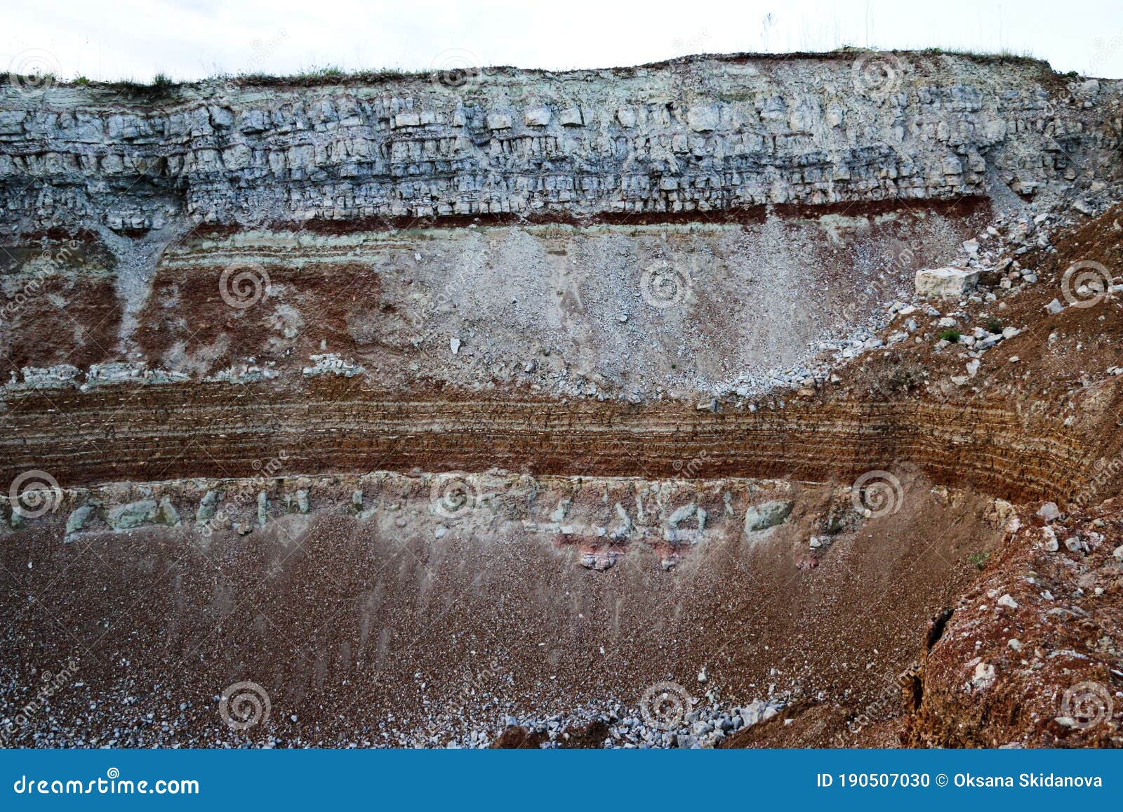 Textures of Various Clay Layers Underground in Clay Quarry after ...