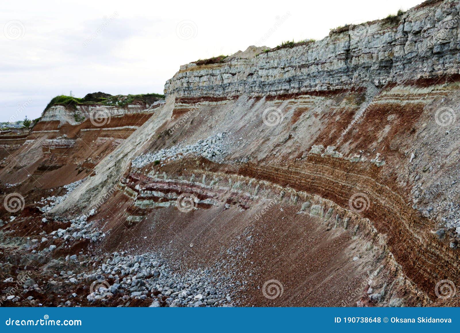 Textures of Various Clay Layers Underground in Clay Quarry after ...