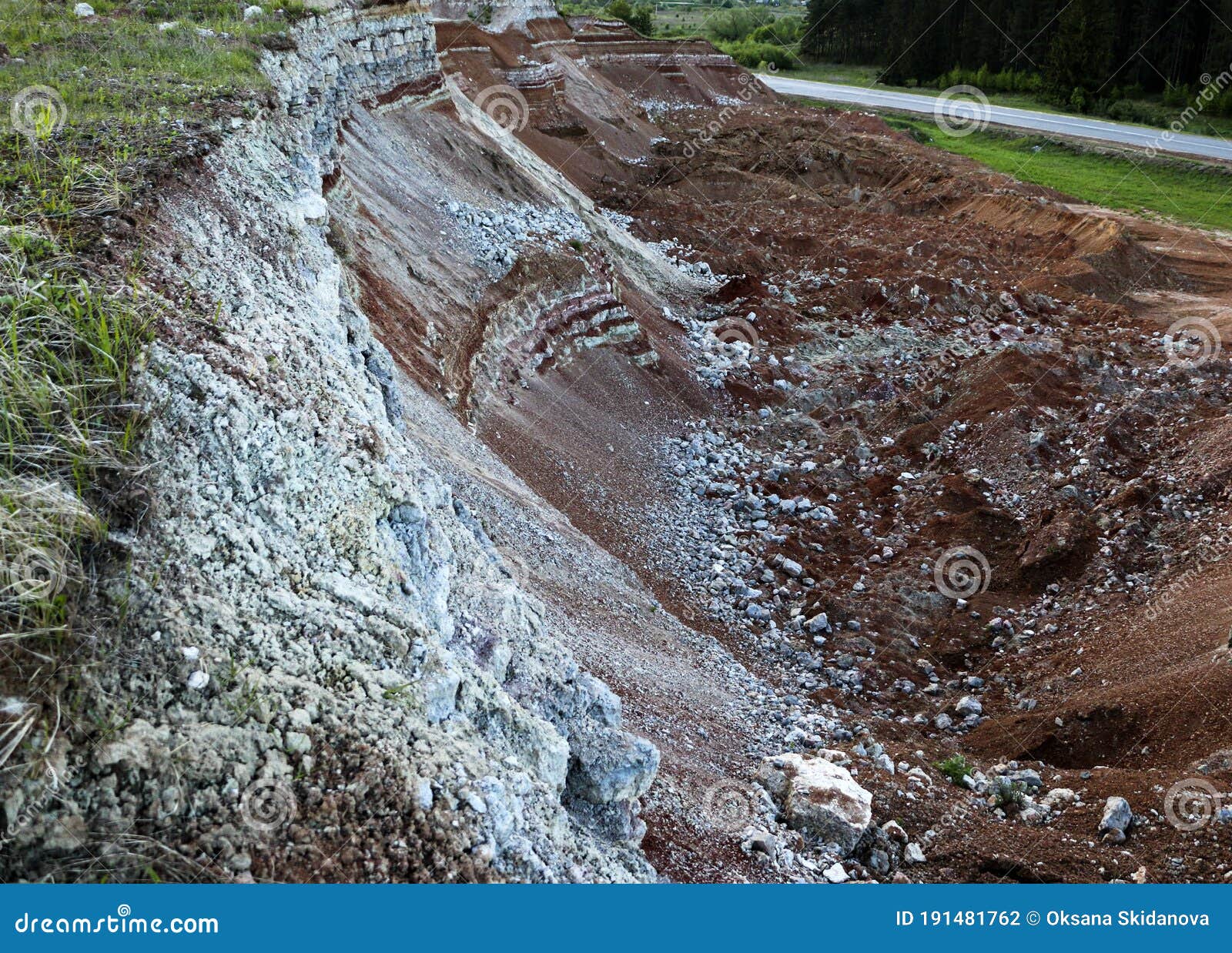 Textures of Various Clay Layers Underground in Clay Quarry after ...